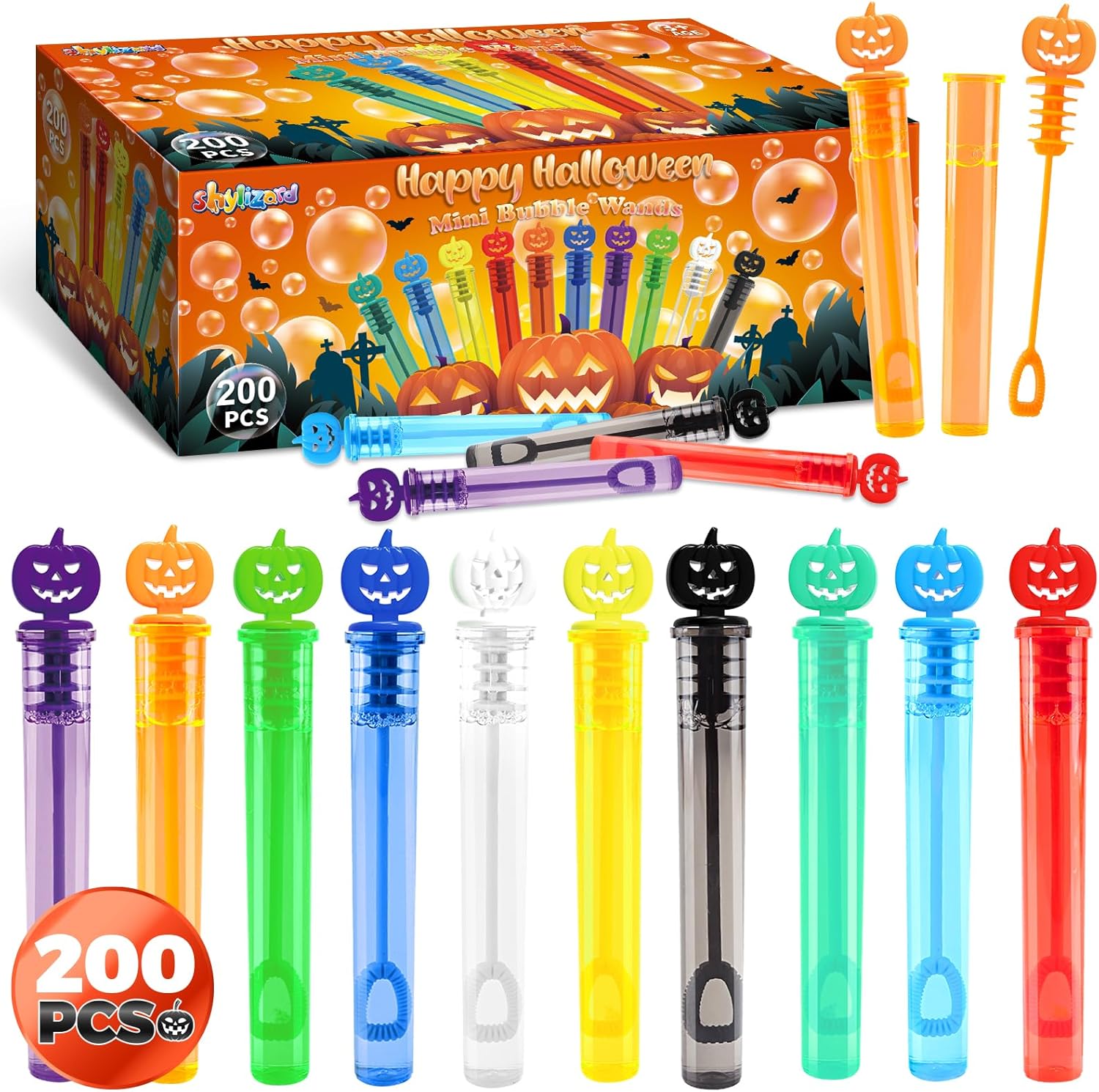 Amazon.com: 200PCS Halloween Party Favor, Halloween Bubble Wands for ...