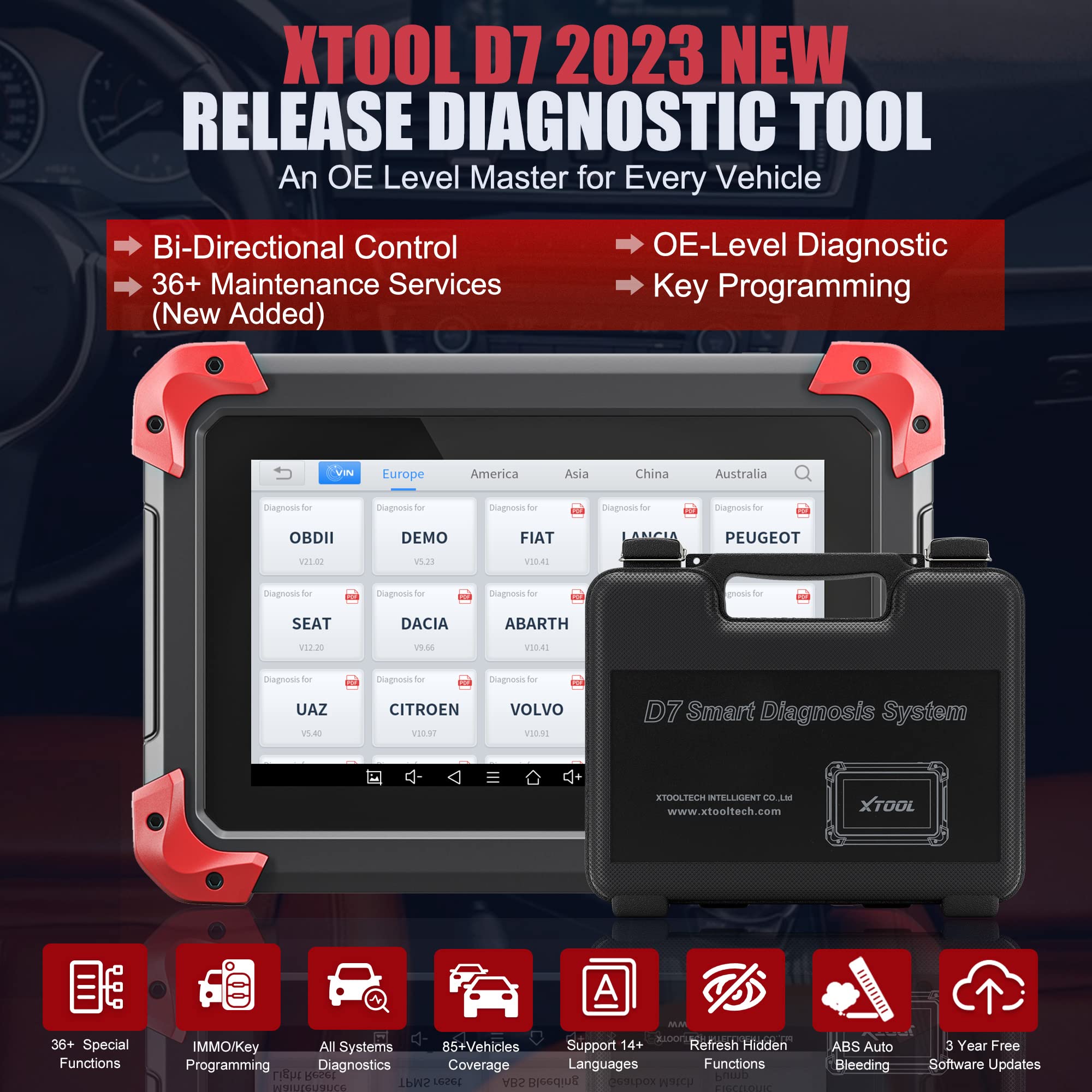 Snapklik.com : Bidirectional Scan Tool XTOOL D7W: Wireless Ver Of D7 ...
