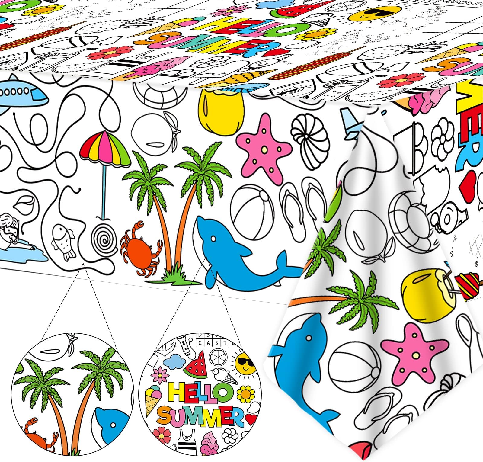 Amazon.com: Windkream 1 Pcs 108 x 54 Inch Kids Giant Hello Summer ...