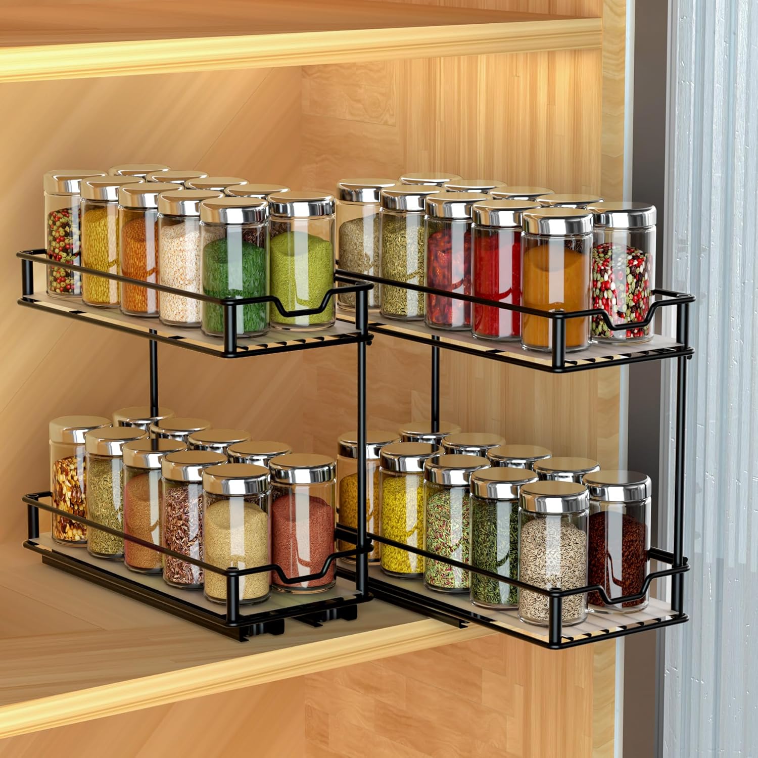 Amazon.com: NANAGIFTREE Pull Out Spice Rack Organizer for Cabinet-2 ...