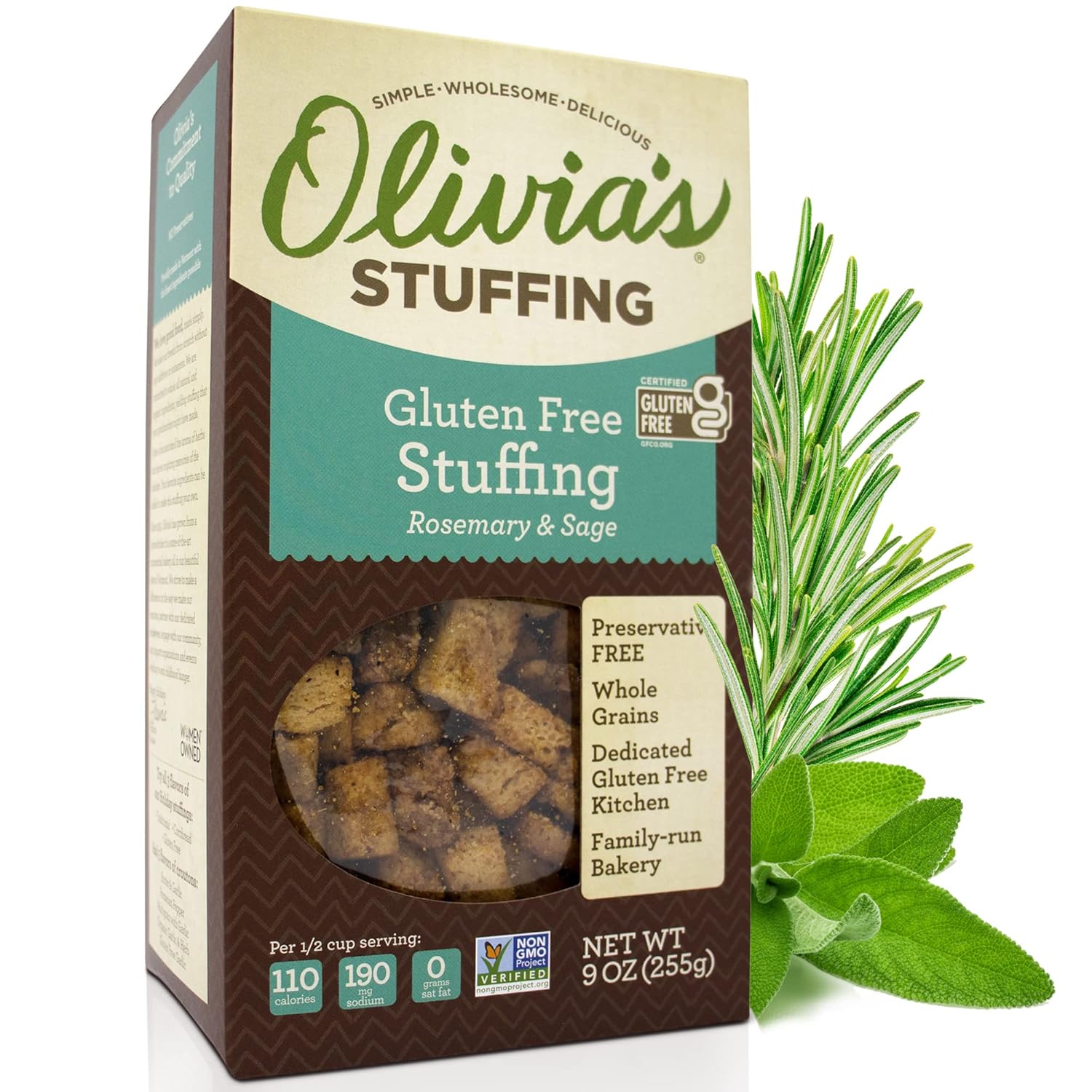 Amazon.com : Olivia's Croutons Gluten Free Stuffing Mix - Rosemary ...