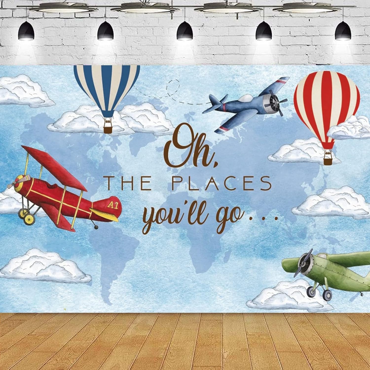 Amazon.com : Adventure Begins Backdrop Oh The Places You'll Go Baby ...
