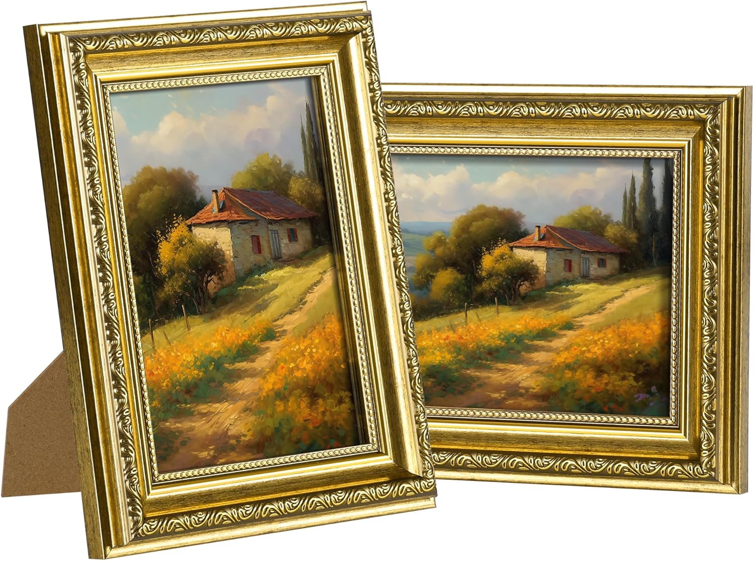 Amazon.com - upsimples 5x7 Picture Frame Gold with Real Glass, Ornate ...