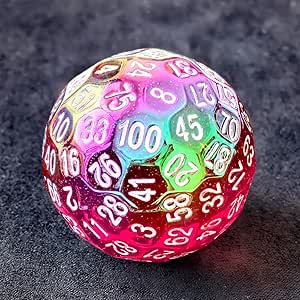 Amazon.com: Bescon Dazzling Red 100 Sided Dice, Game Dice D100 ...