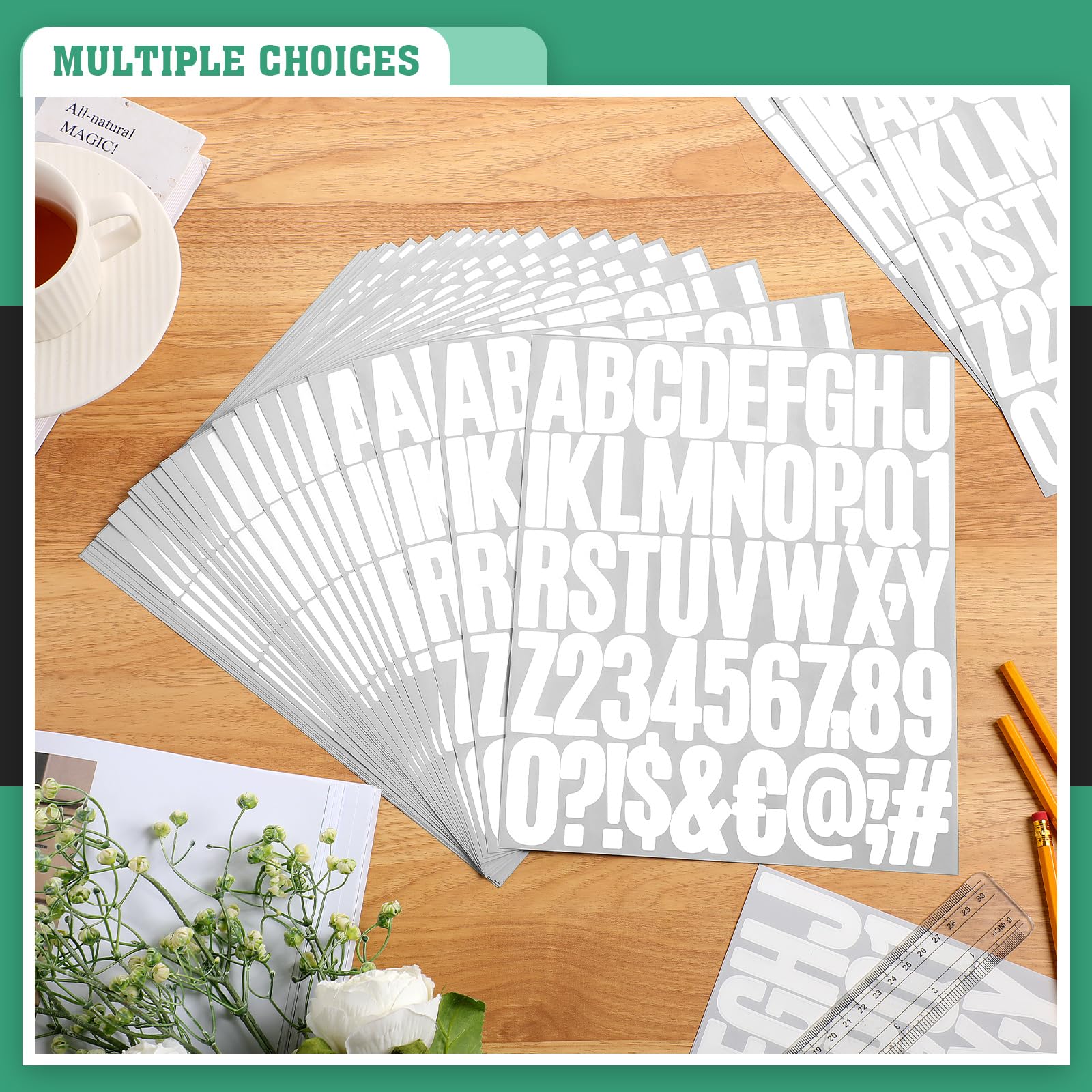 Snapklik.com : Qilery 32 Sheets 2 Inch Letter And Number Stickers Self ...