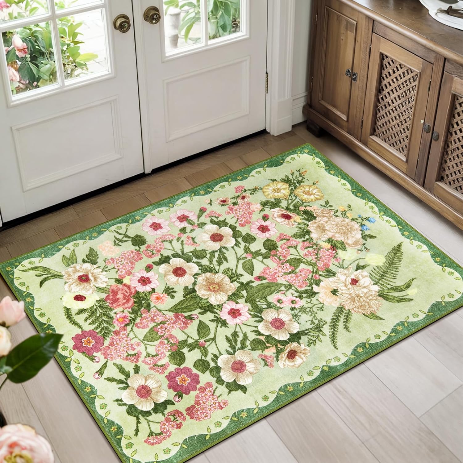 Amazon.com: AREAMAY Door Mat Indoor Entrance 2x3 - Floral Rug Washable ...