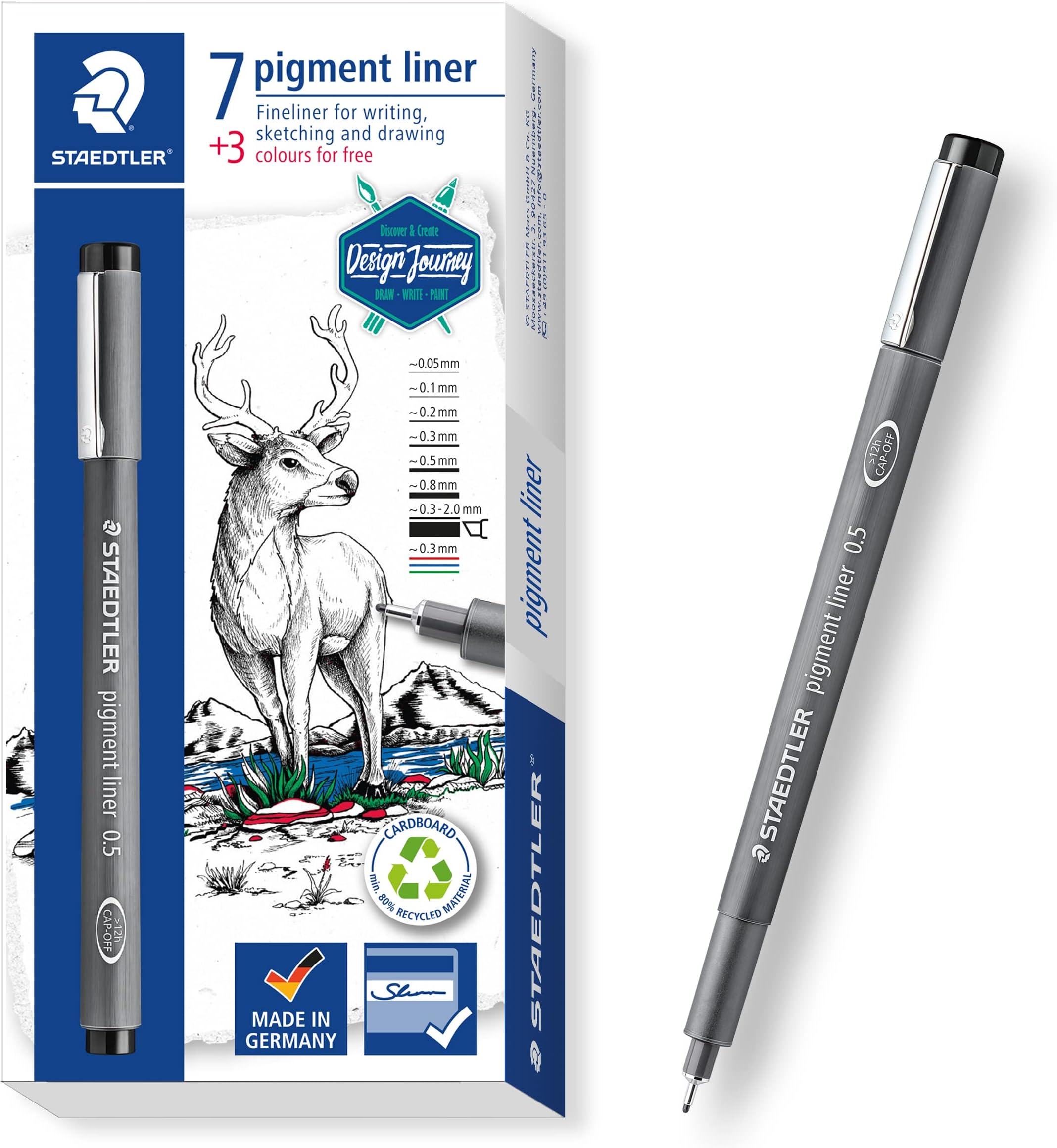 Staedtler Pigment Liner en diferentes anchos de línea con 3 ...