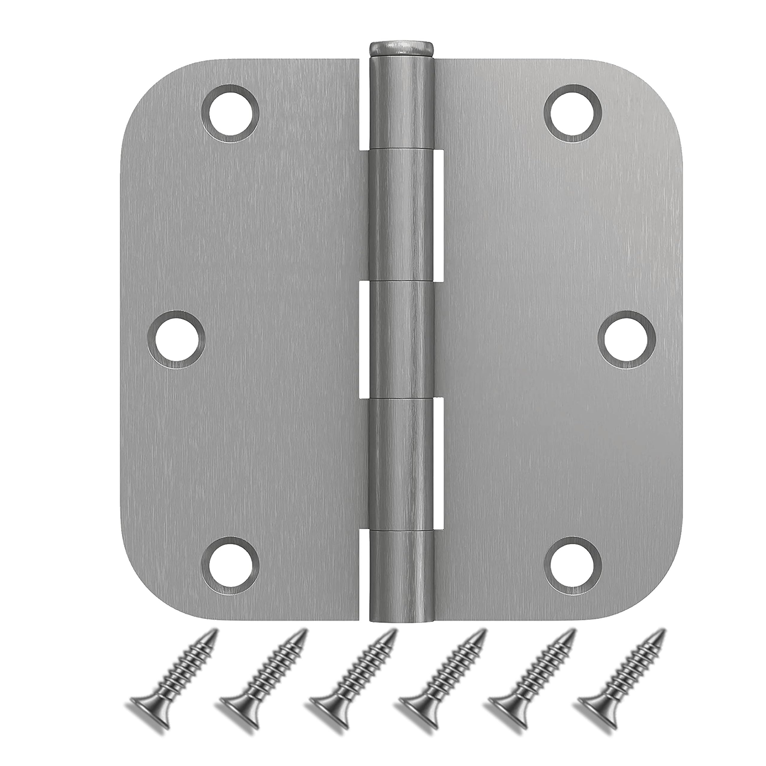 Snapklik.com : 18 Pack Brushed Nickel Door Hinges, 3.5 Inch Rounded 5/8 ...
