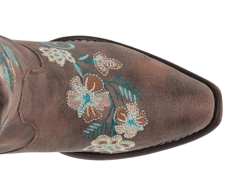 Roper Riley Floral (Vintage Brown Faux Leather) Cowboy Boots - Big ...