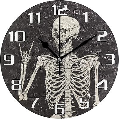 Amazon.com: susiyo Rock-and-Skull Clocks Decorative Wall Clocks Silent ...