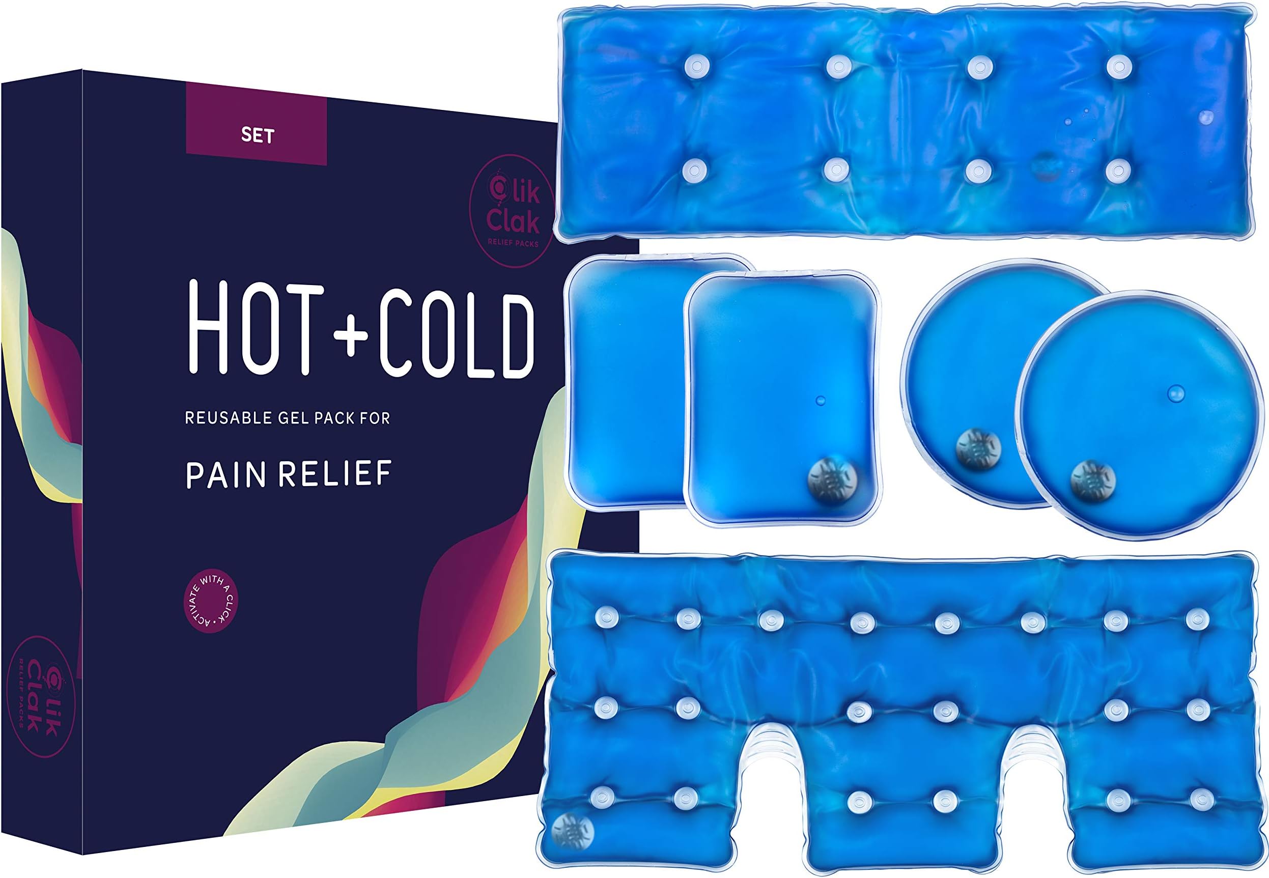 Amazon.com: Hot and Cold Gel Pack Set - Reusable Heat Pads with Metal ...