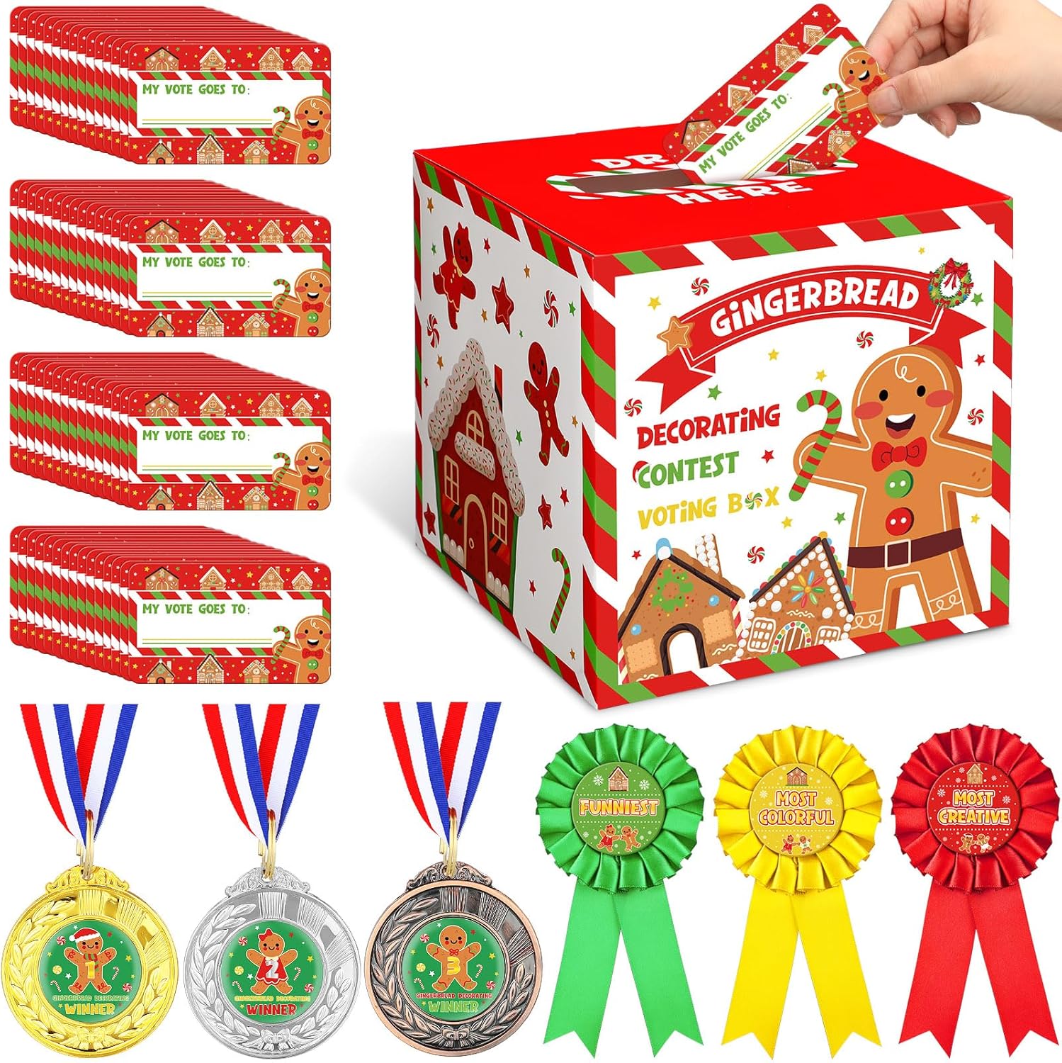 Amazon.com : Watersay 67 Pcs Christmas Gingerbread House Competition ...