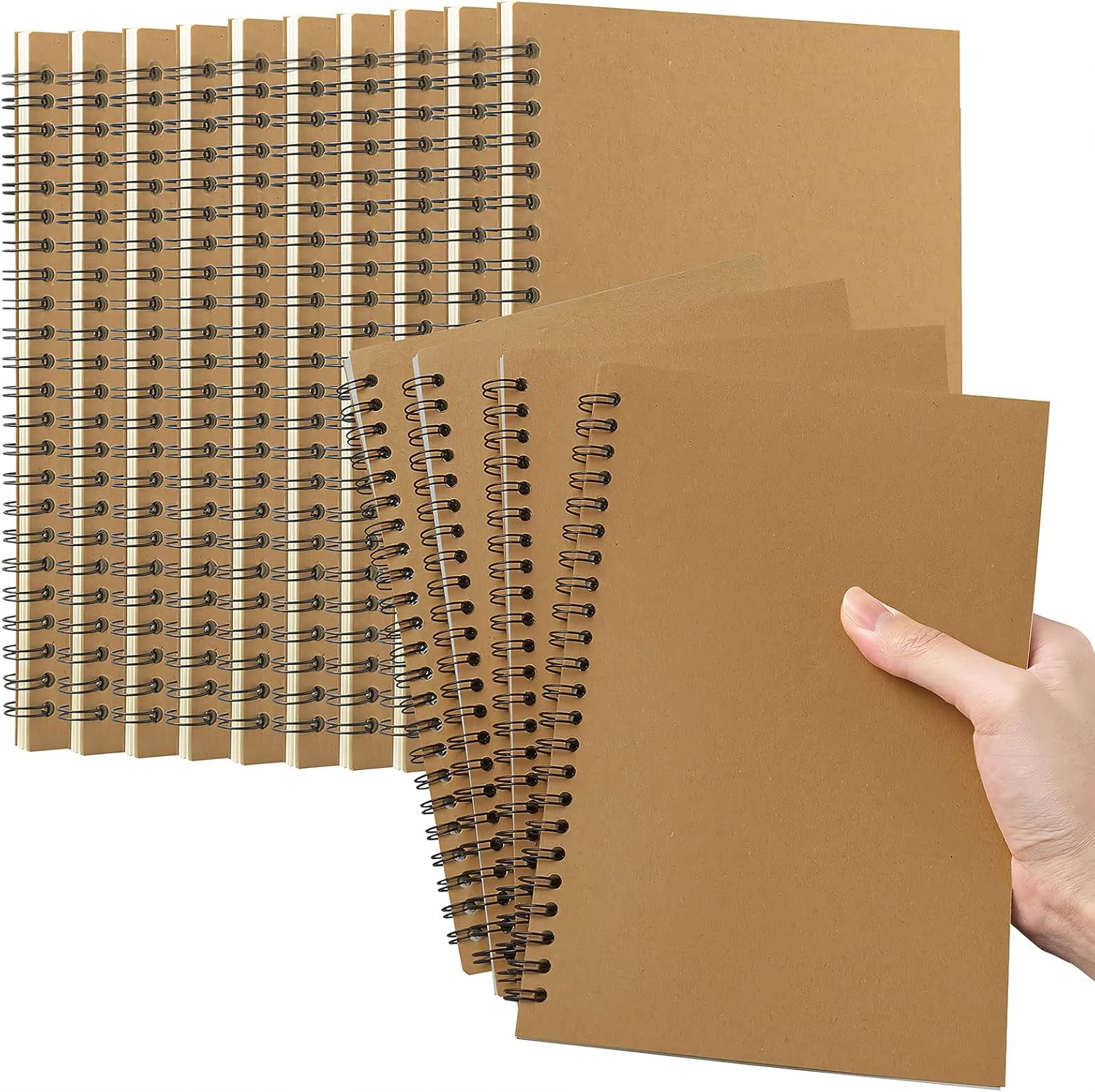 22 Pack Spiral Notebooks,A5 Soft Cover Notebook with Lined Paper,Brown ...