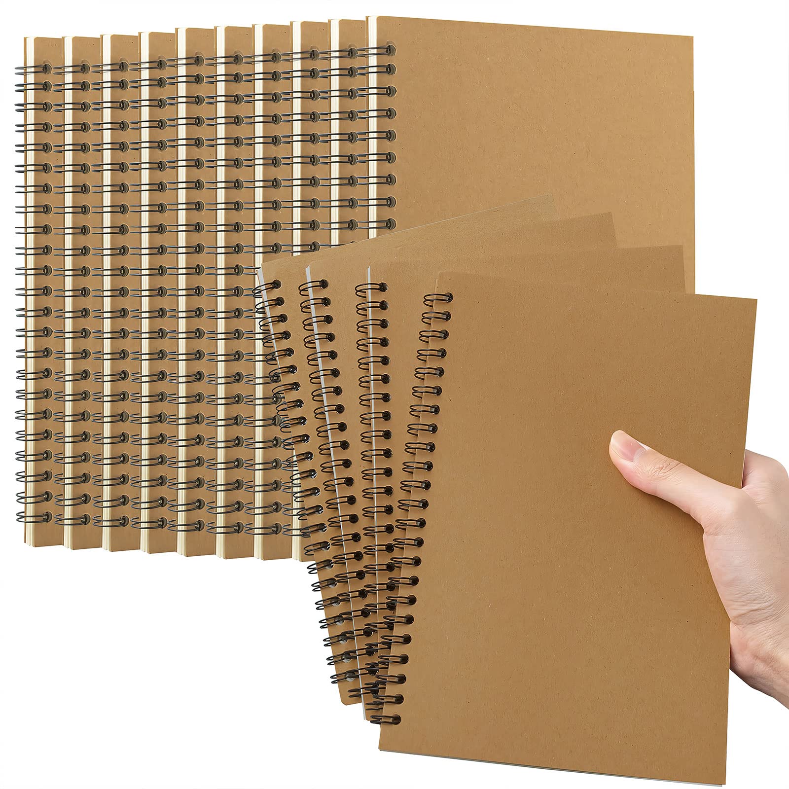 22 Pack Spiral Notebooks,A5 Soft Cover Notebook with Lined Paper,Brown ...