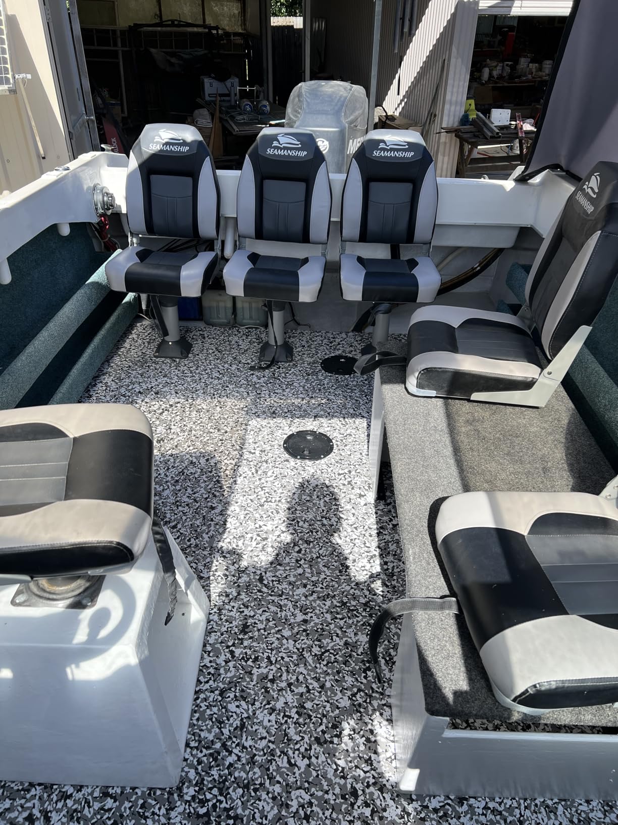 Seamanship Boat Seats, Set of 2 Folding Seat Swivel Chair Floor Chairs ...
