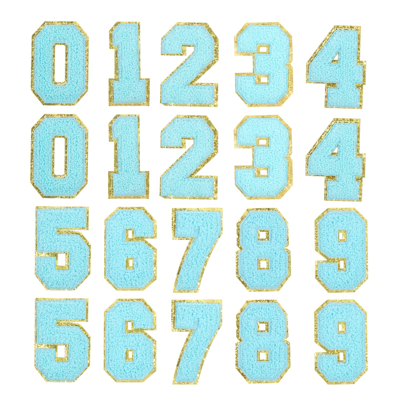 Amazon.com: uxcell 20pcs Glitters Chenille Number Patches 8.4cm / 3.3 ...