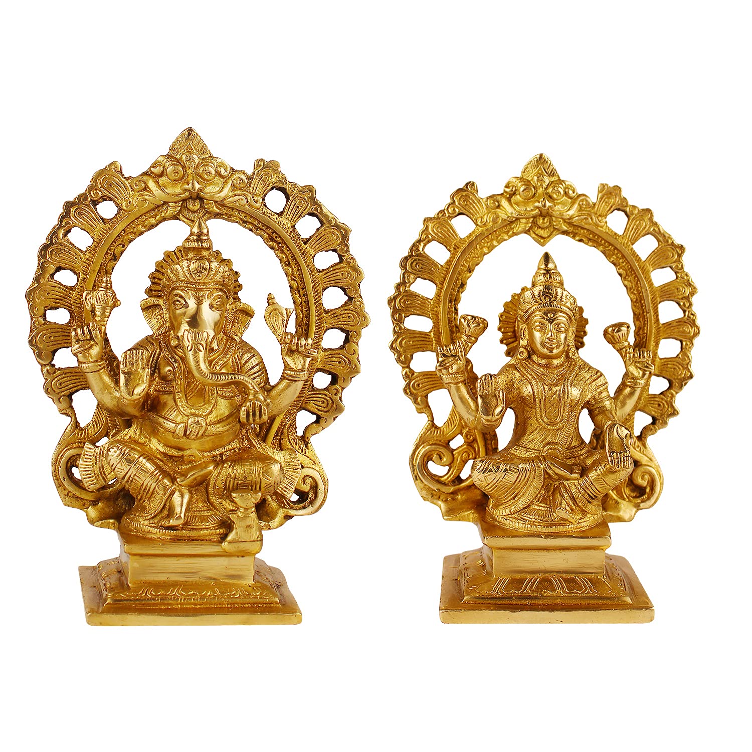 Buy Kartique Brass Laxmi Ganesh Bhagwan Idol Ganpati Murti Metal Statue ...