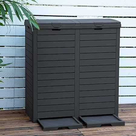Amazon.com: EAST OAK 62 Gallon Outdoor Trash Can, Waterproof Resin ...