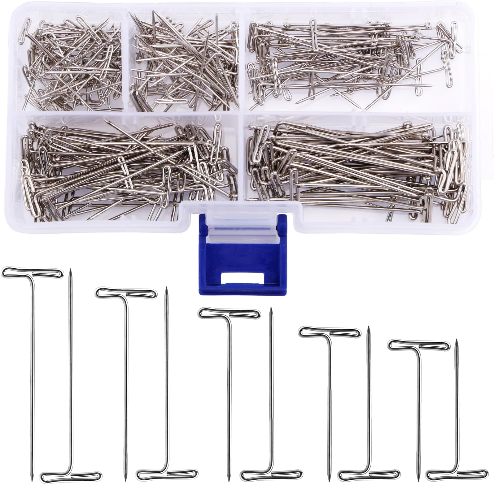 Amazon.com: 220pcs T Pins in 5 Assorted Sizes, Wig Pins Silver ...