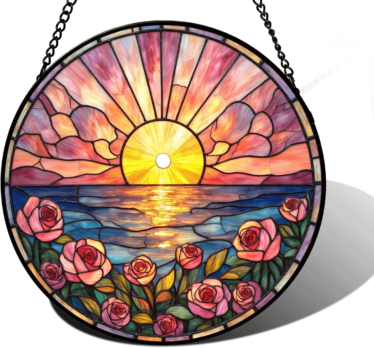 Amazon.com: JAWNLITY Stained Glass Suncatcher for Window Hanging ...