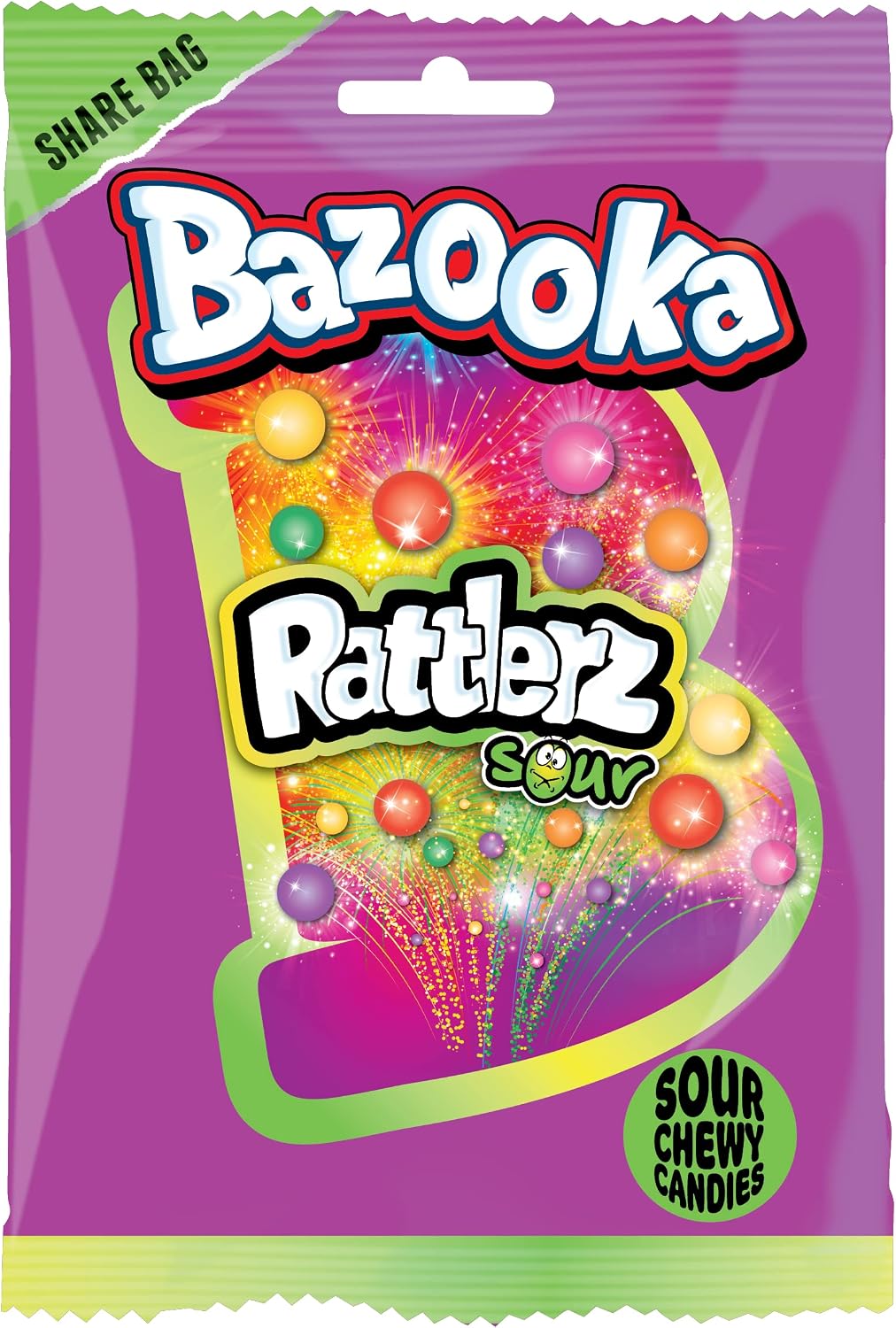 Bazooka Rattlerz Sours Fruity Chewy Sweets, 120 g : Amazon.co.uk: Grocery