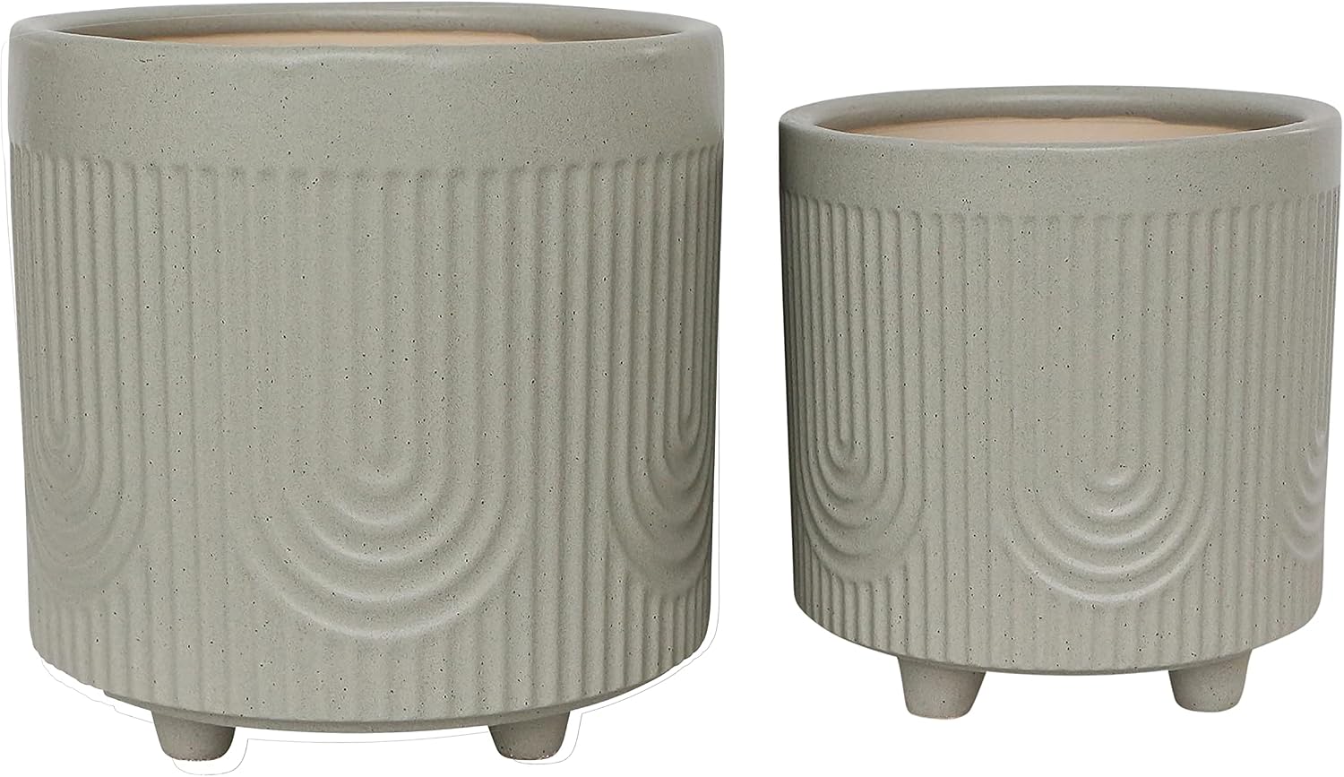 Amazon.com : Sagebrook Home Round Ceramic Planters Bravais Footed Plant ...