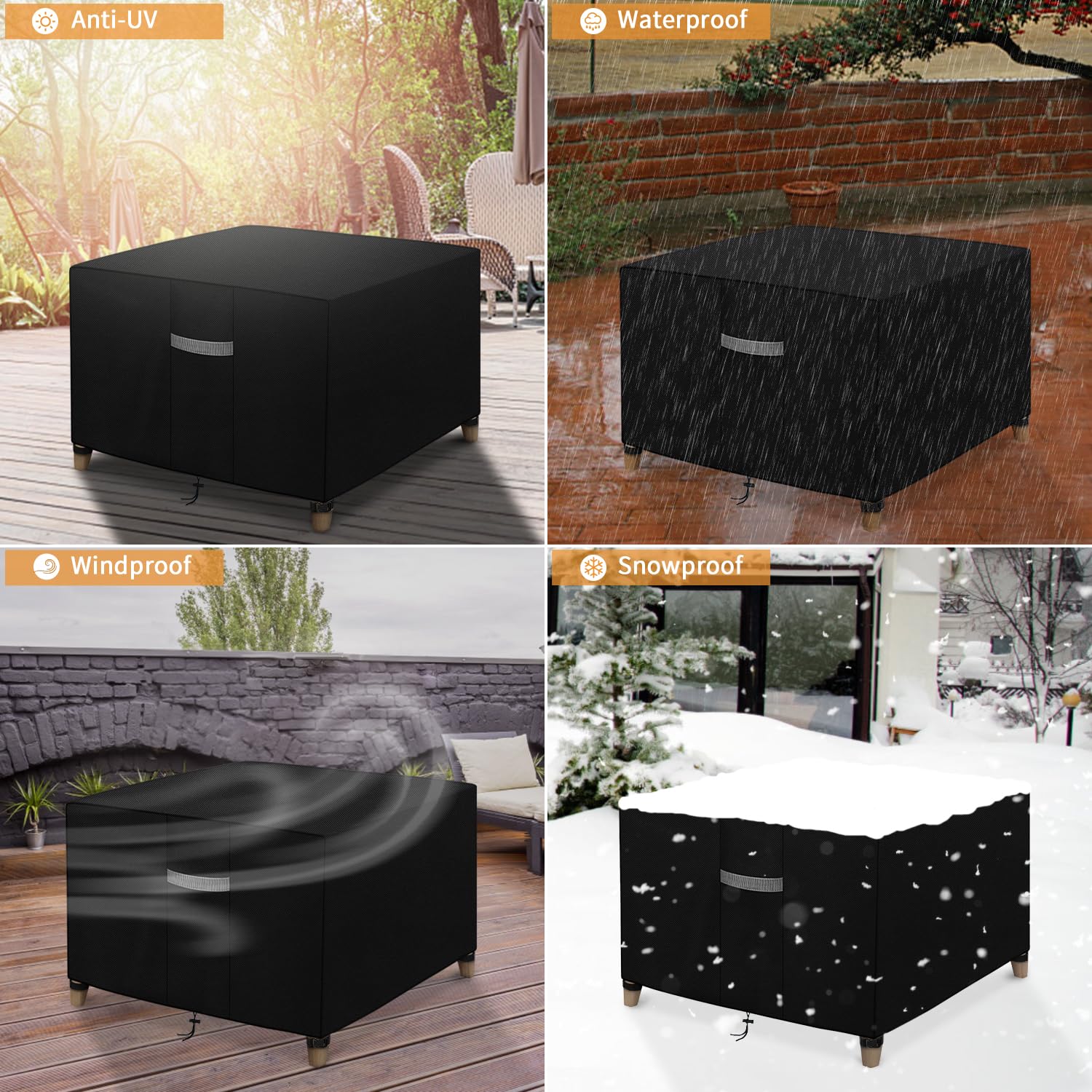 Snapklik.com : Dokon Patio Ottoman Covers Waterproof Outdoor Side Table ...