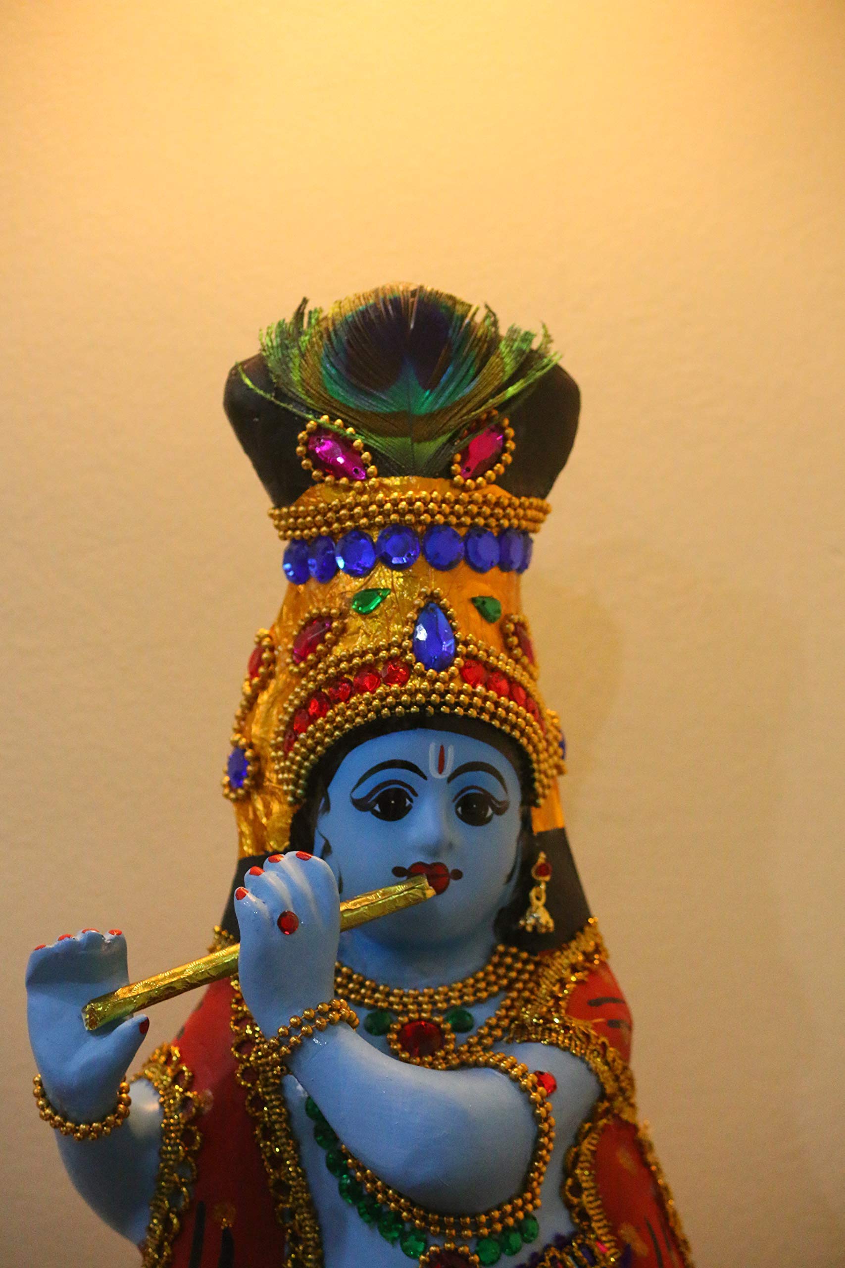 Blue Lotus Resin Krishna Idol (Blue, 18 x 11 x 45 cm): Buy Online in ...