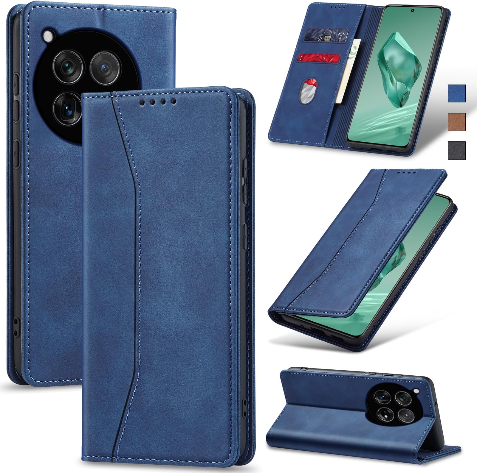 Amazon.com: Jasonyu Flip Wallet Case for OnePlus 12,Leather Magnetic ...