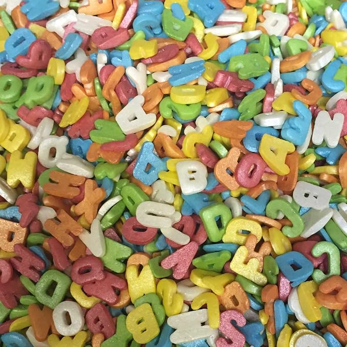 Modecor 24567 ALPHABET Sprinkles edible sugar cake decorations 50g ...