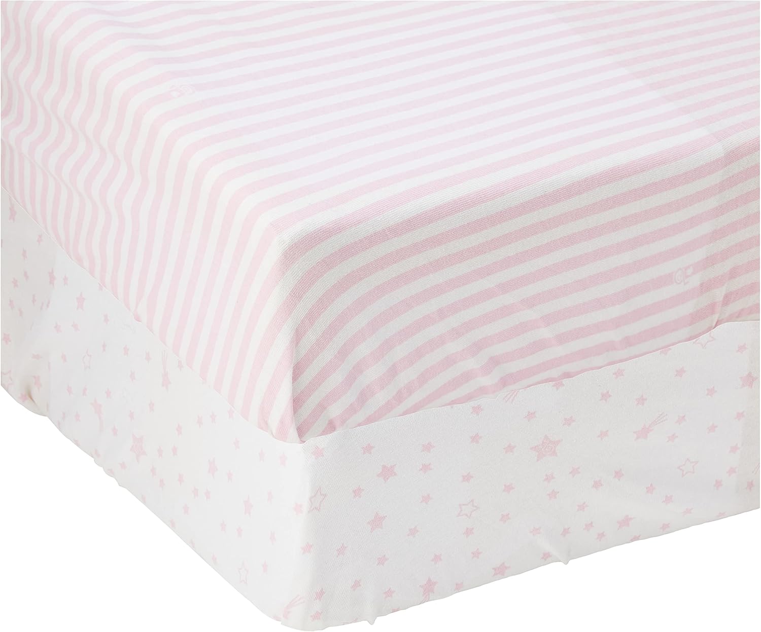Stars & Stripes 2 Pack Fitted Pram/Crib Sheets - Pink : Amazon.co.uk ...