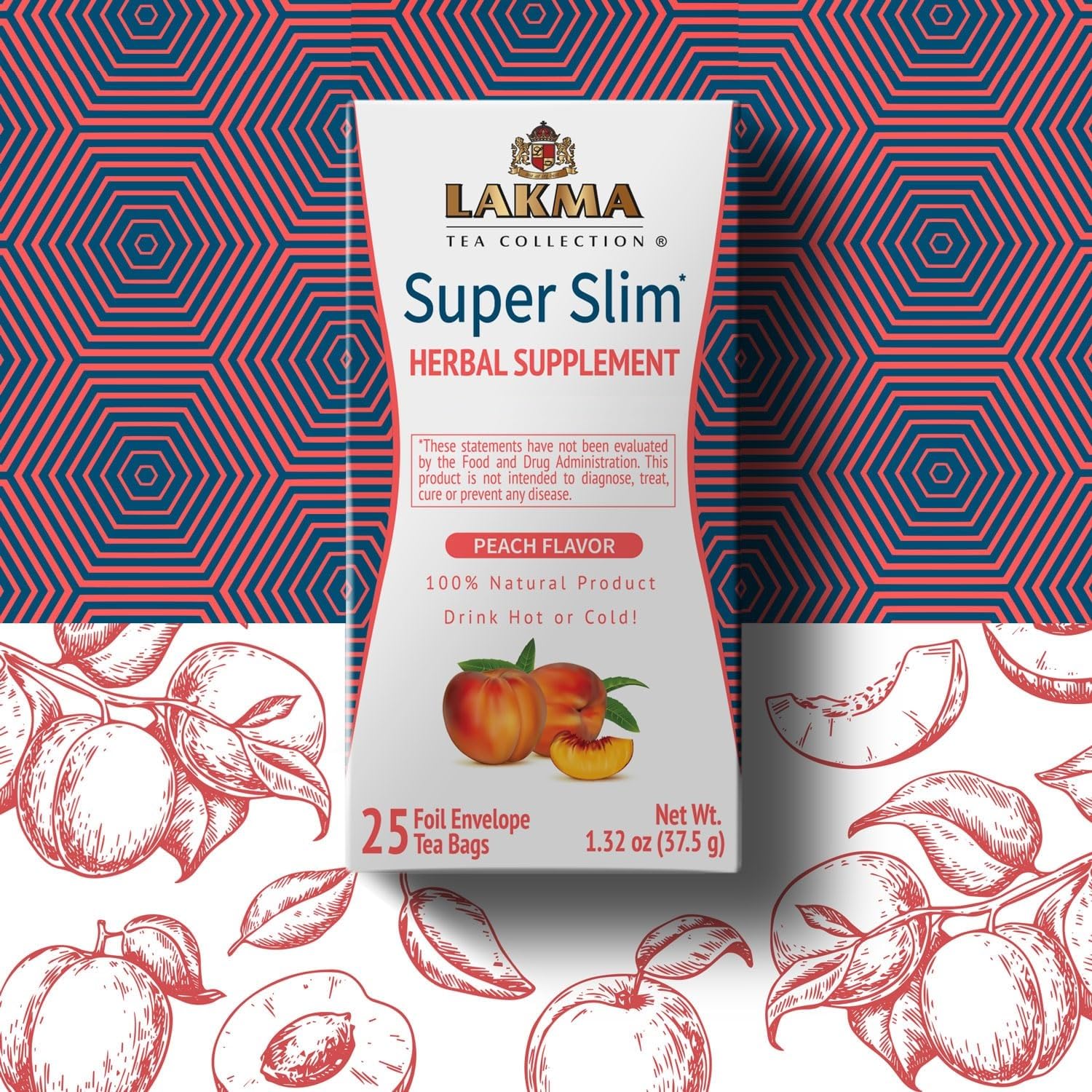 Lakma Té Super Slim con Melocotón – 25 Bolsas de Té – Yaxa Guatemala