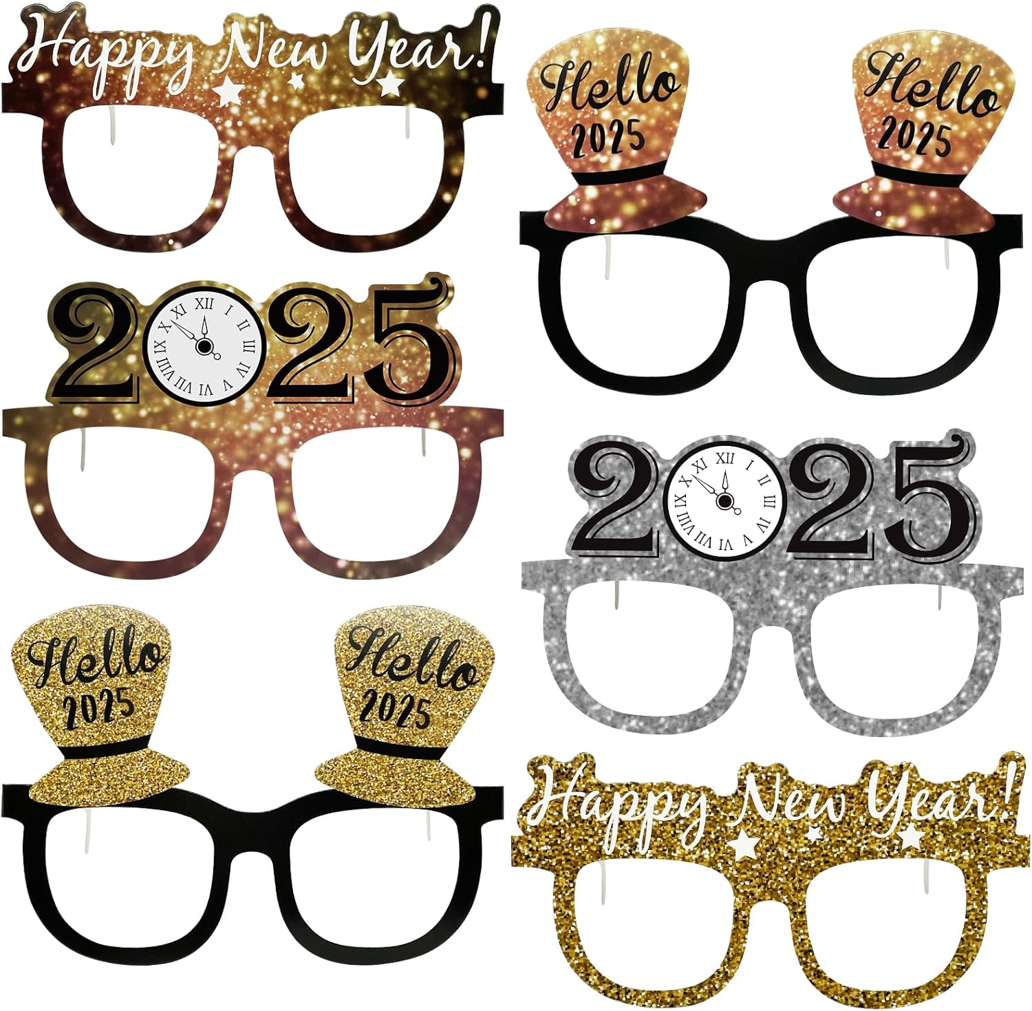 Amazon.com: M1NTP1US + 18PCS Happy New Year Eyeglasses Decorations 2025 ...