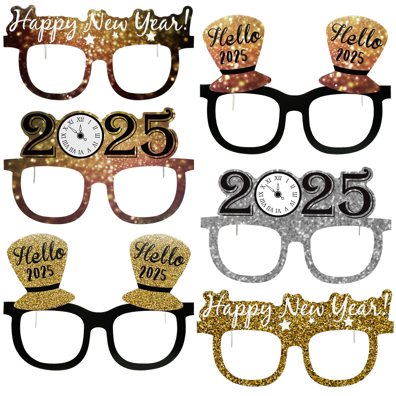 Amazon.com: M1NTP1US + 18PCS Happy New Year Eyeglasses Decorations 2025 ...