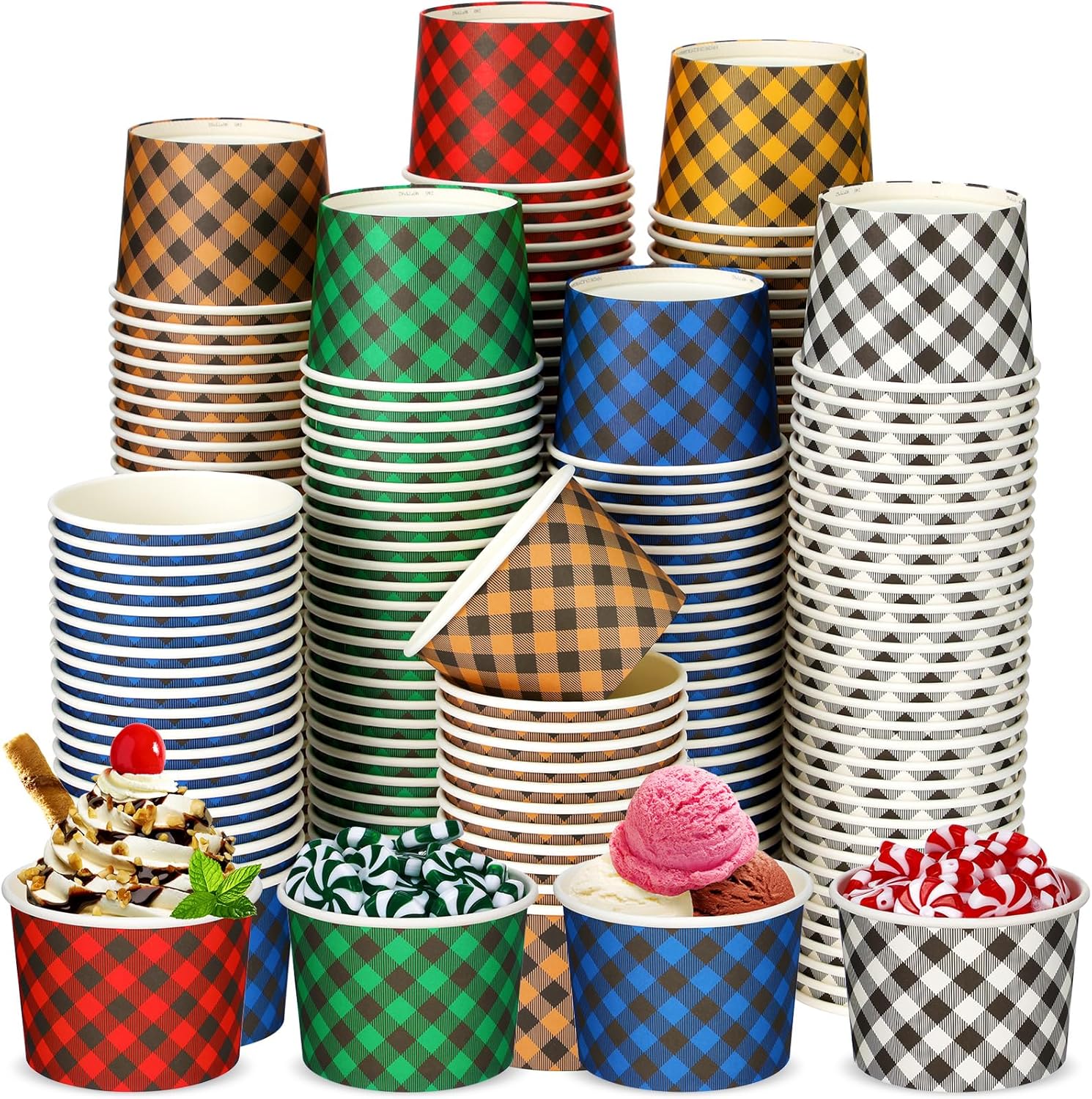 Amazon.com: Sliner 300 Pcs 8oz Christmas Disposable Snack Bowls ...