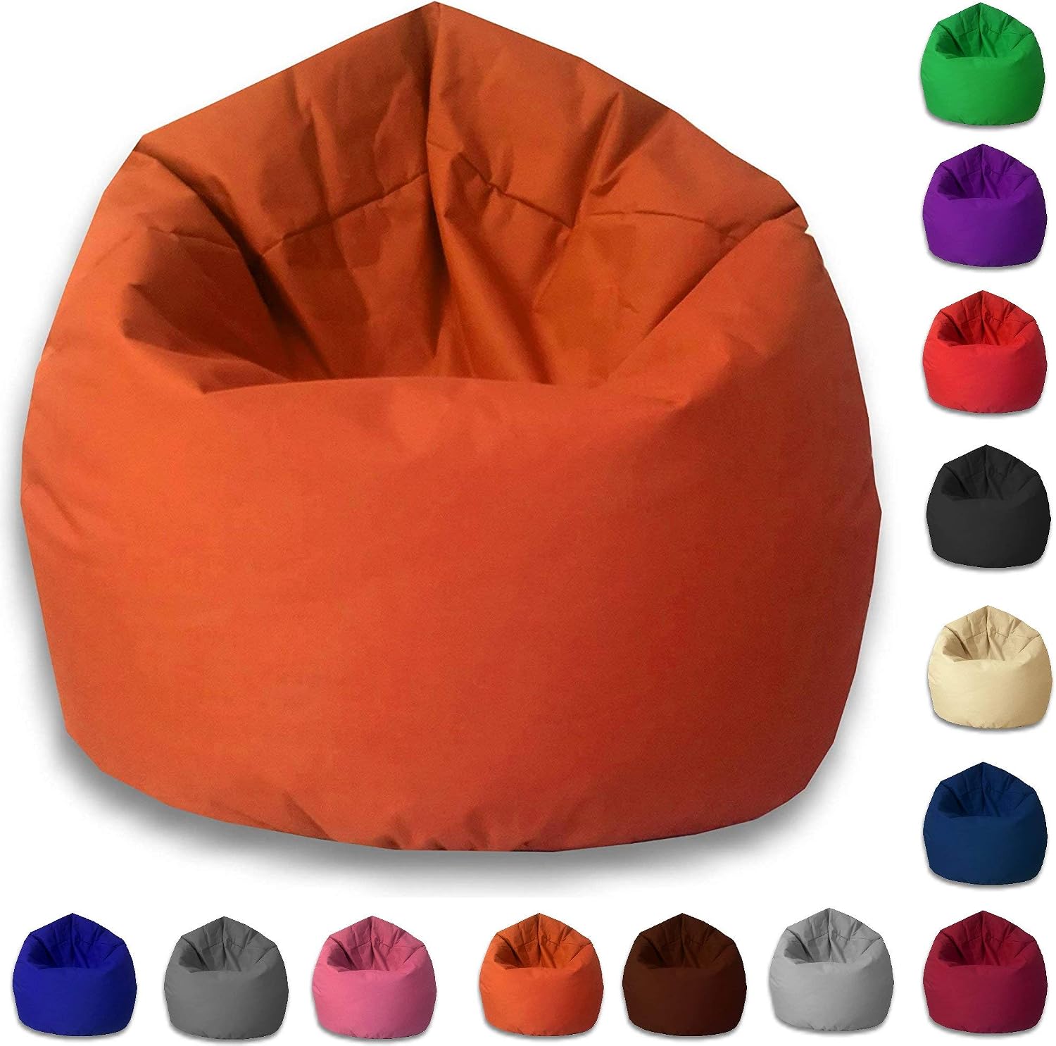 Sitzsack XXXL Sitzbag mit Füllung Farbe Orange BeanBag Sitzkissen ...