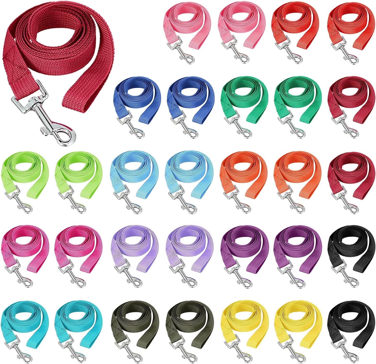 Amazon.com : 12 Pack Double Sided Reflective Dog Leash, Nylon Leashes ...