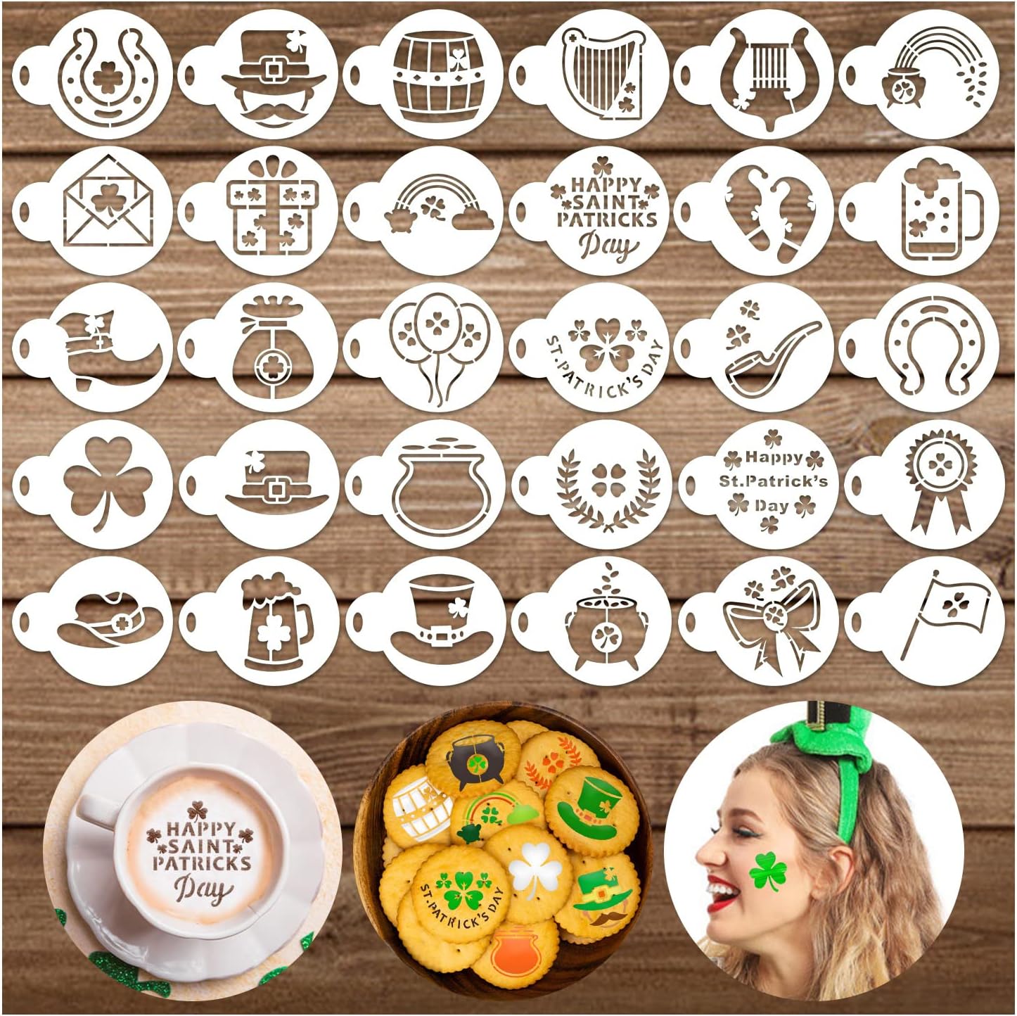 Amazon.com: Partywind 30 PCS St Patrick's Day Cookie Stencils for ...