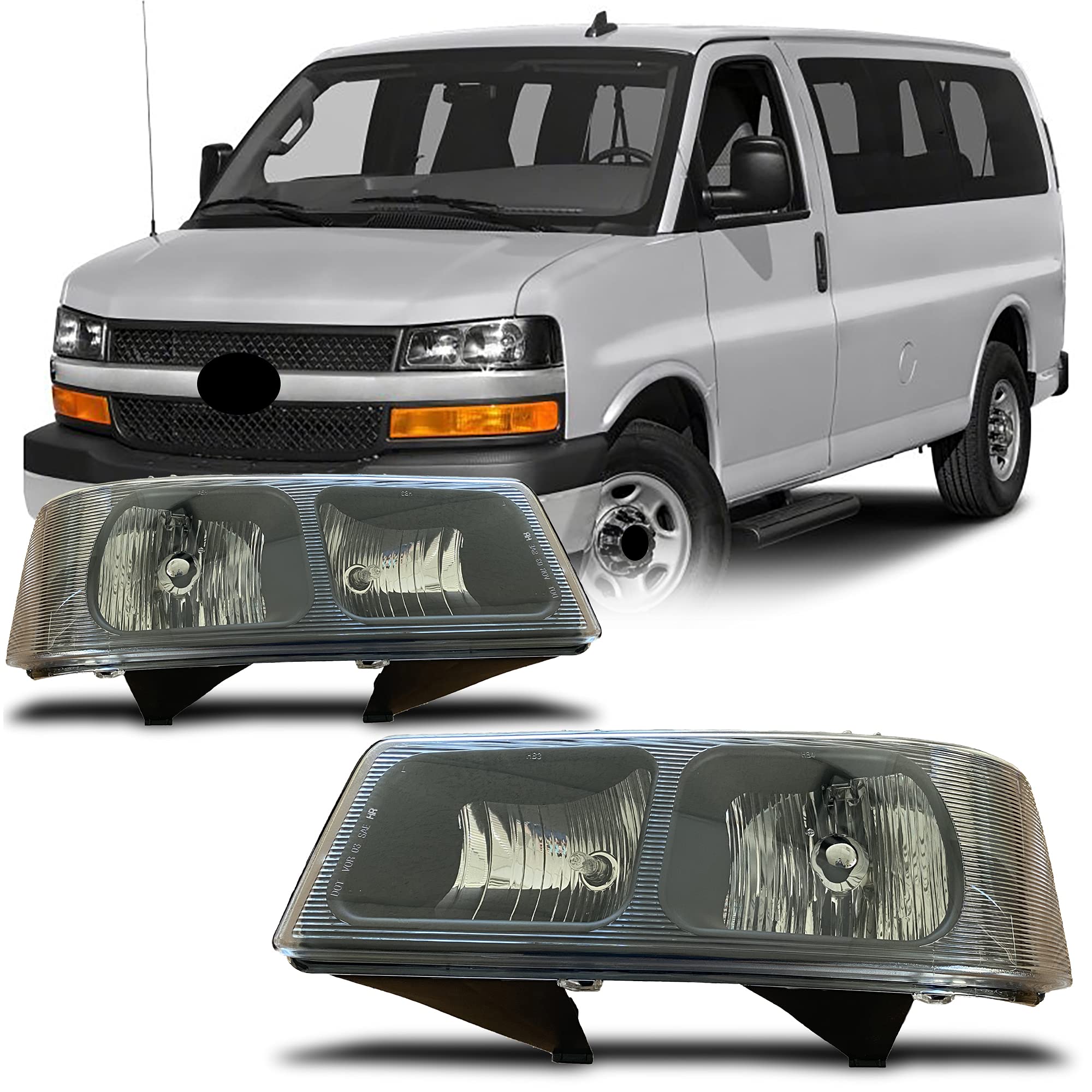 Headlights For Chevrolet Express 1500 Direct Fit Headlight Set For 2003 ...