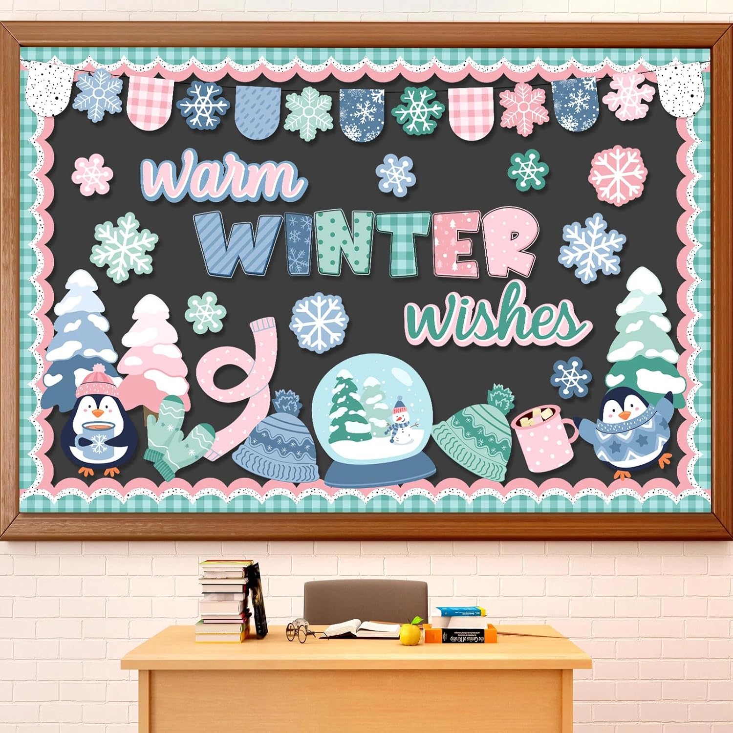 Amazon.com : Moinchore Winter Christmas Bulletin Board Set Warm Winter ...