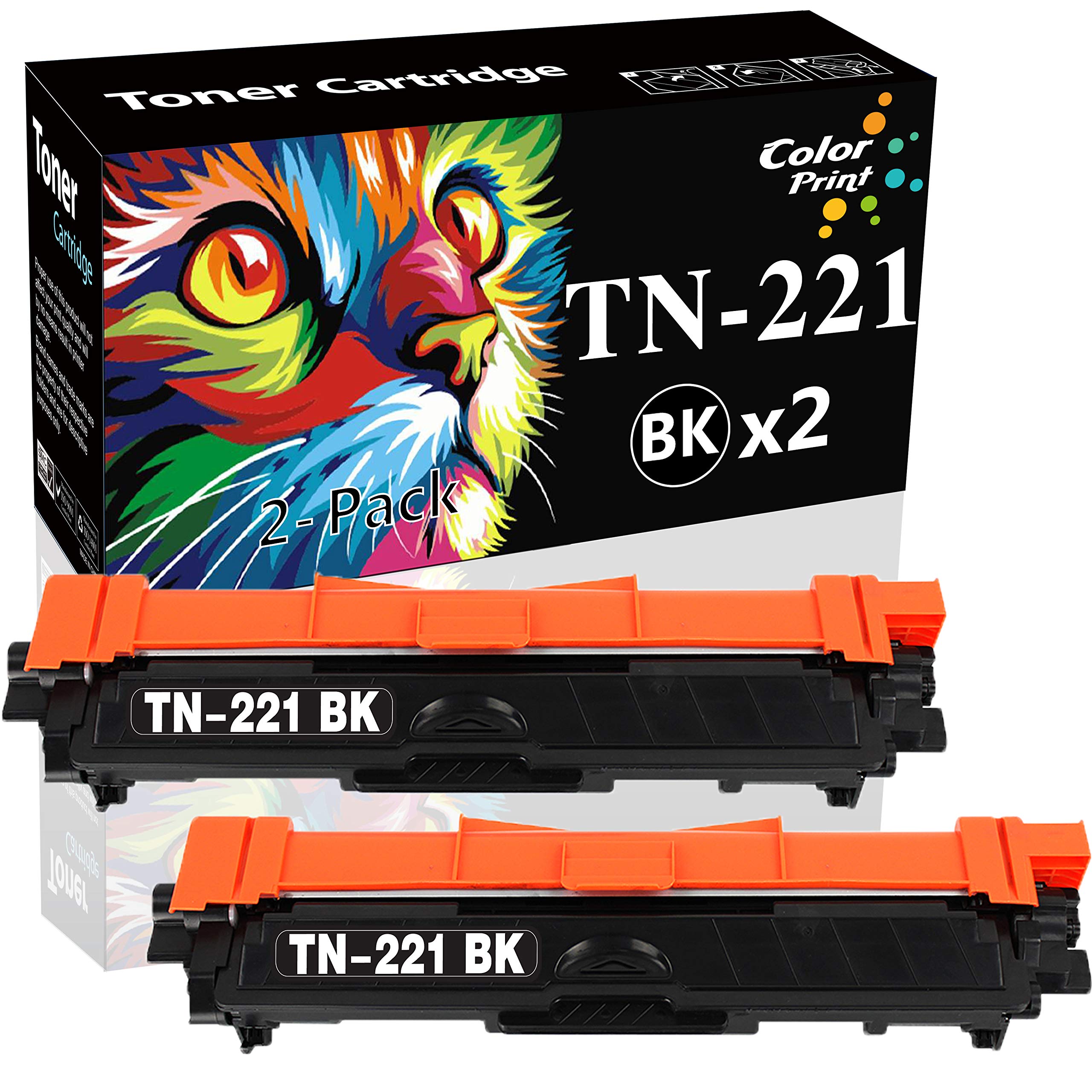 Amazon.com: (2-Pack Black) ColorPrint Compatible TN221 Toner Cartridge ...