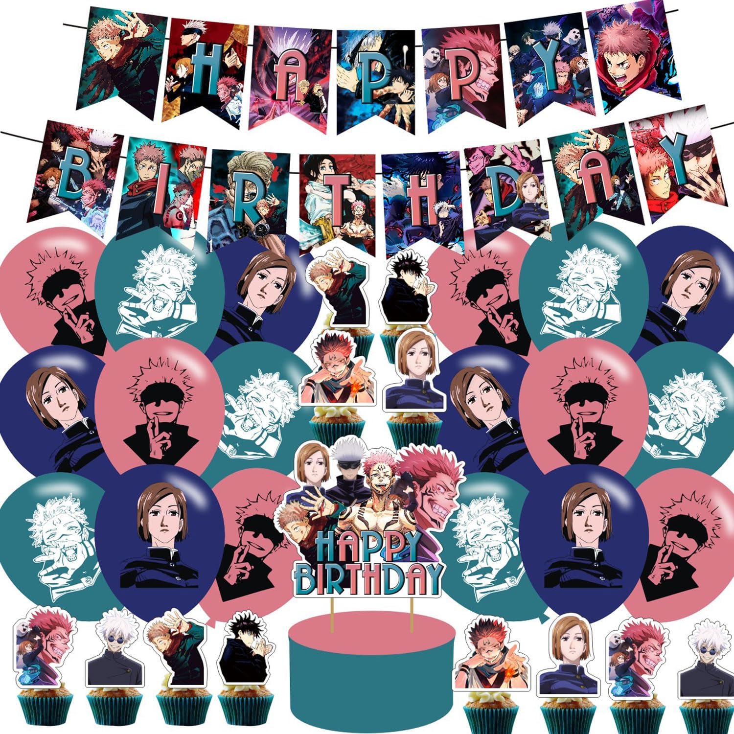 Amazon.com: OLIREW Jujutsu Manga Kaisen Party Supplies ,Jujutsu Kaisen ...