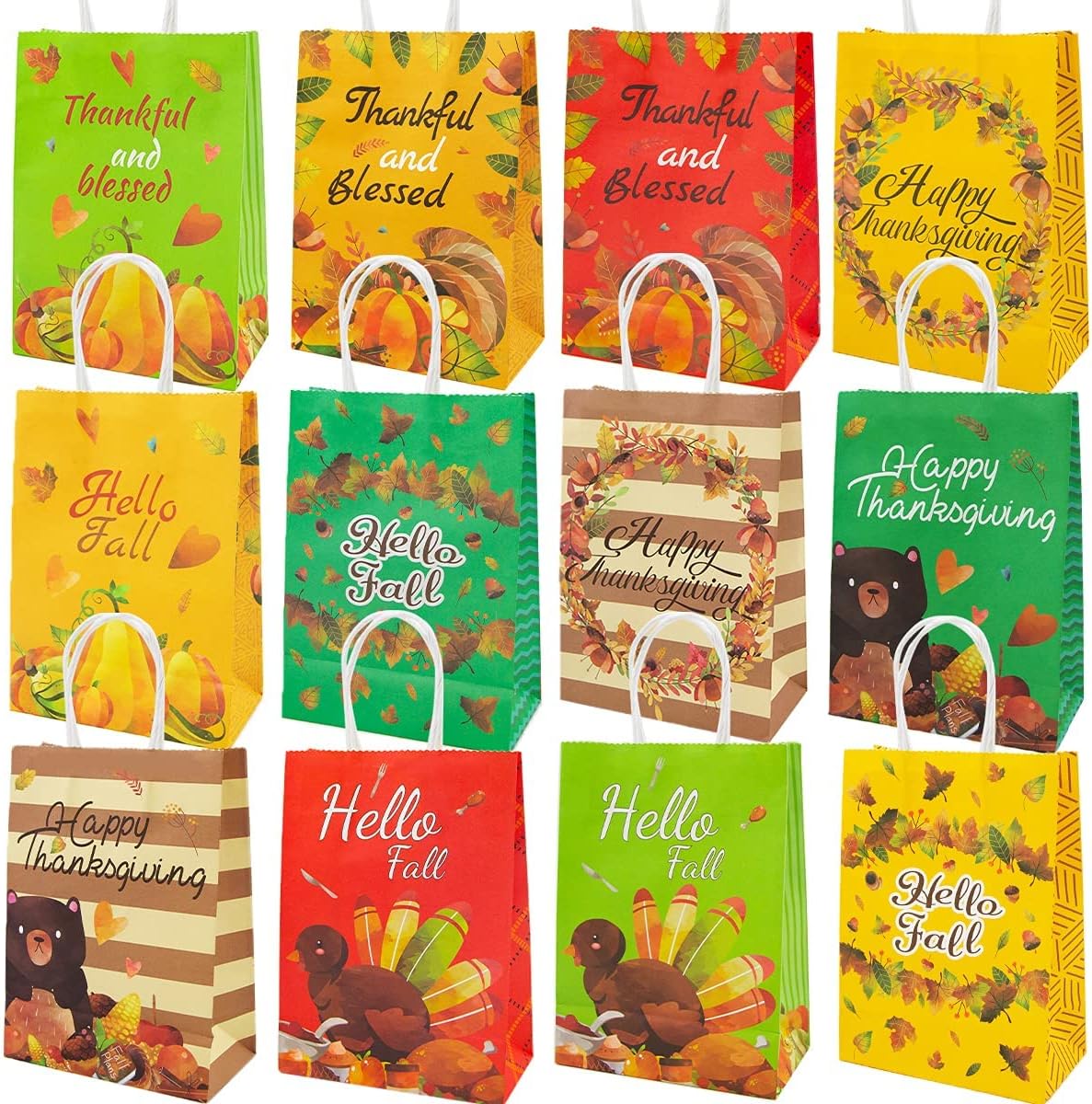 Amazon.com: Thanksgiving Goody Bags 18 Party Favor Treat Bags ...