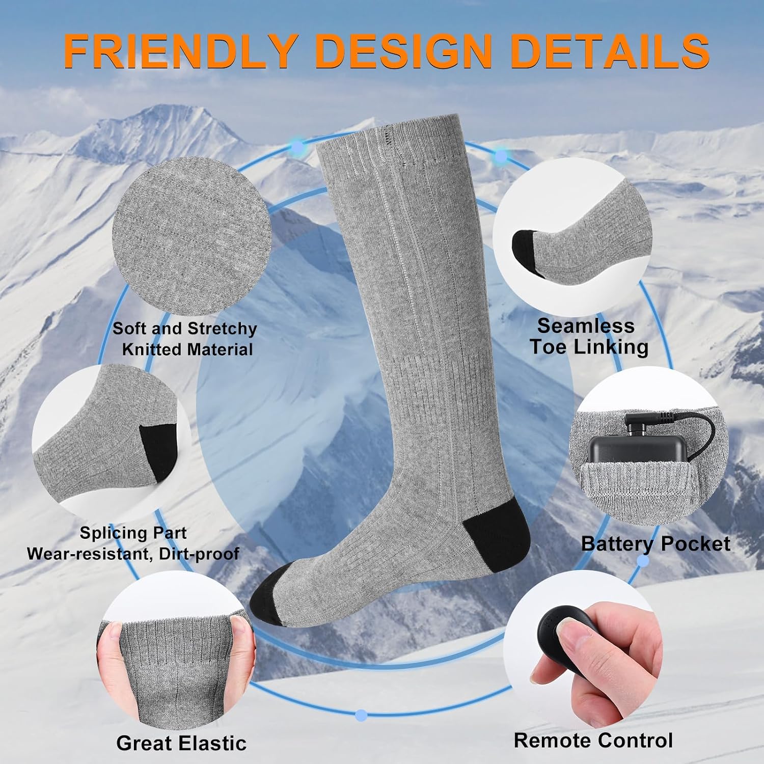 Hamore Calcetines térmicos para hombres y mujeres, 5000 mAh con control ...