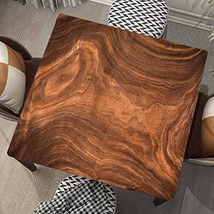 Amazon.com: JRMRNEI Square Fitted Table Cover Wood Grain Tablecloth ...