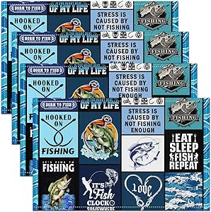 Amazon.com: Go Fishing Kids Place Mats 12x18 Inch Set of 4 Bass Fish ...