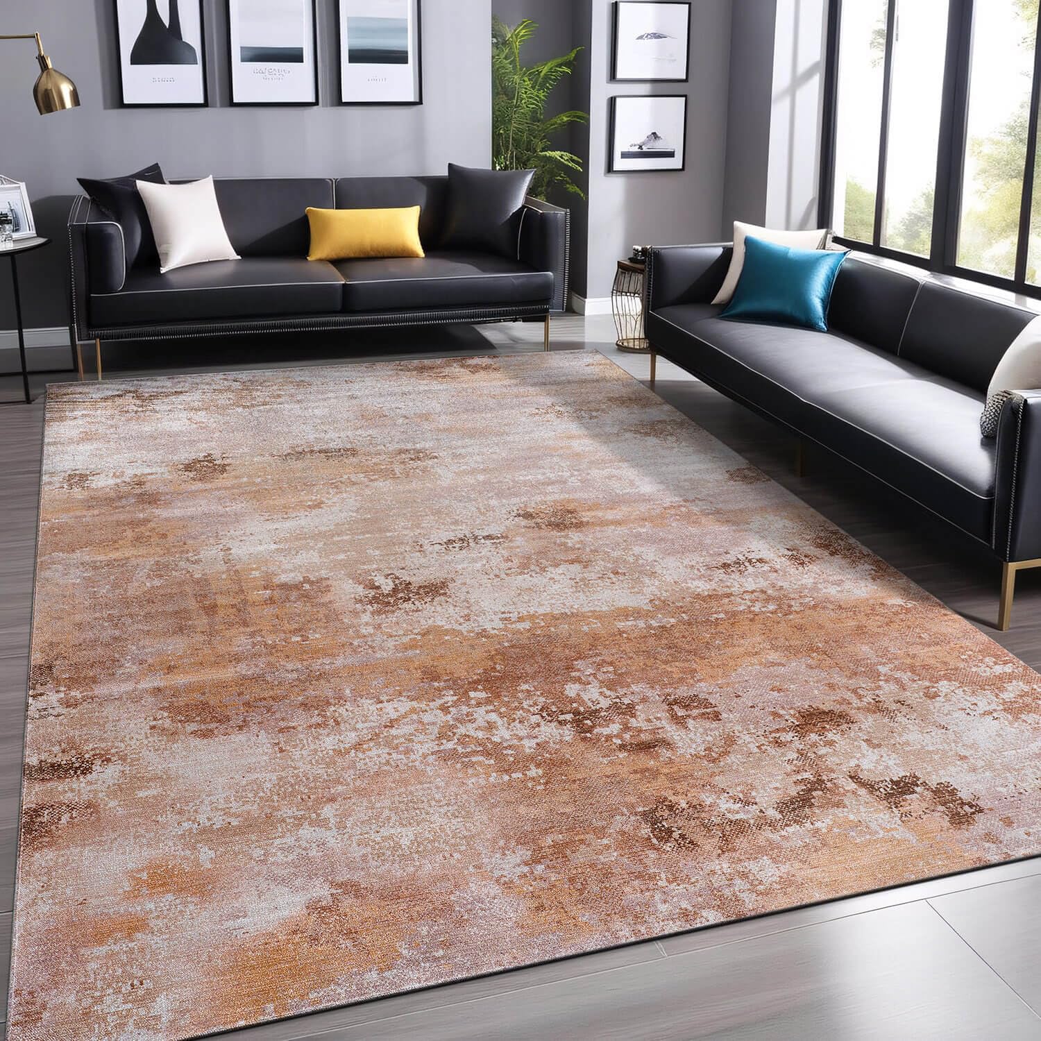 Amazon.com: LuuL Home Non Slip Rugs 8x10 Modern Abstract Easy Silk ...