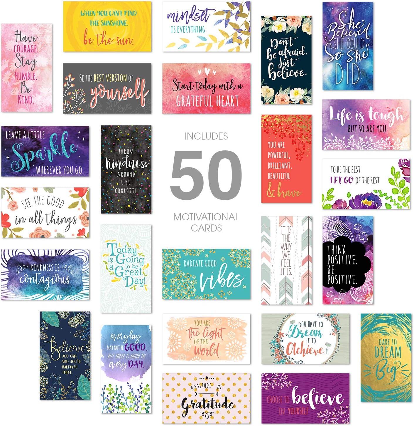 Inspirational Quote Cards / 2.5" x 3" Business Card Size / 50 ...