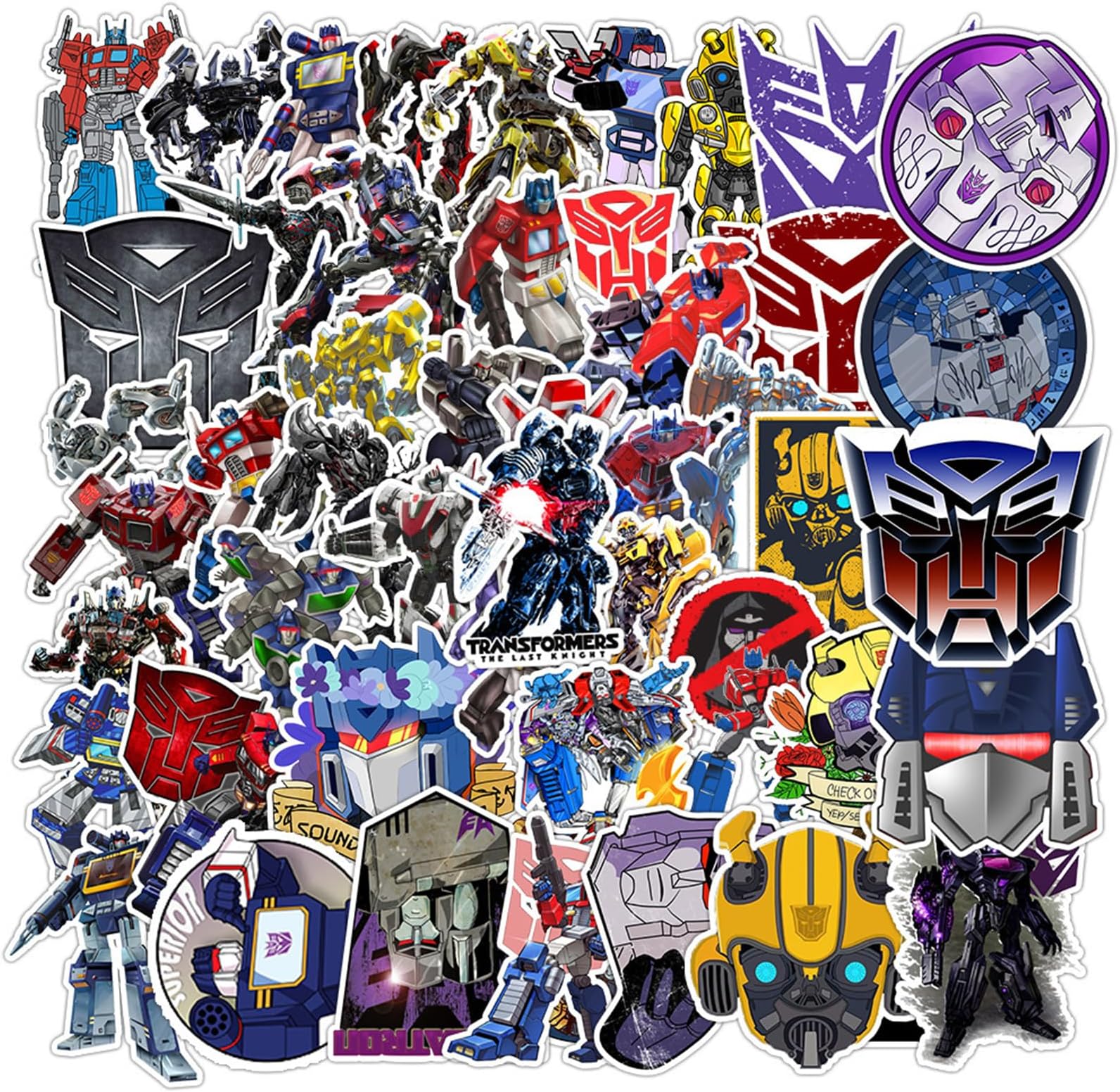 Amazon.com: 50Pcs Cartoon Transformers Optimus Prime Megatron Stickers ...
