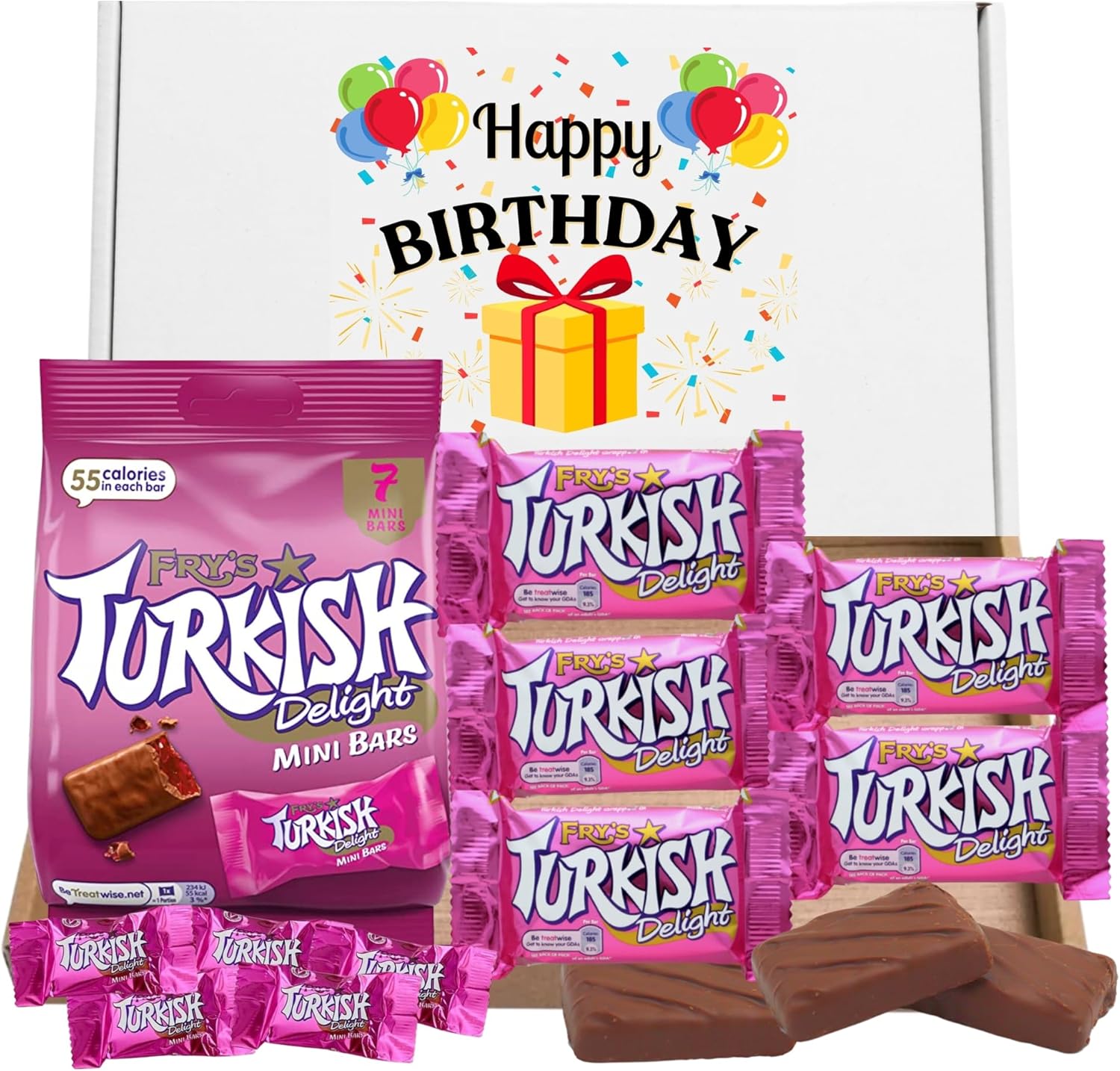 Birthday Chocolate Gifts Turkish Delight Gift Box Bundle With x5 Frys ...